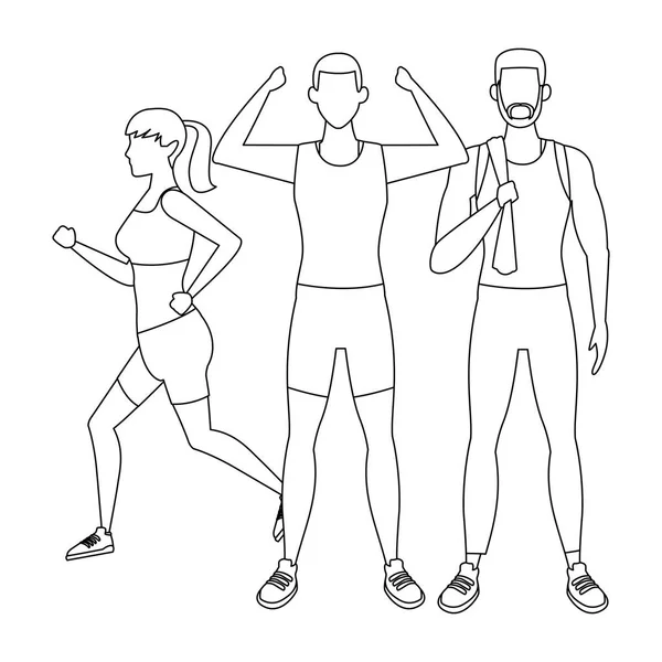 Group of people working out Stock Vector by ©jemastock 248074076