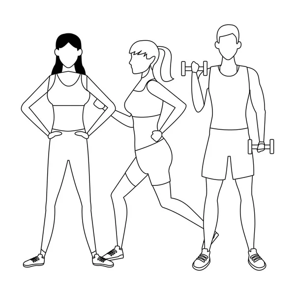 Group of people working out Stock Vector by ©jemastock 248074076