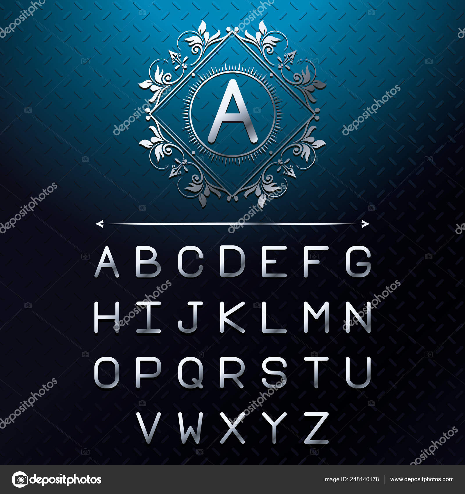 Letras de plata alfabeto Vector de stock #248140178 de ©jemastock