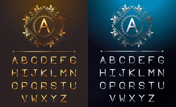 Letras color plata imágenes de stock de arte vectorial | Depositphotos