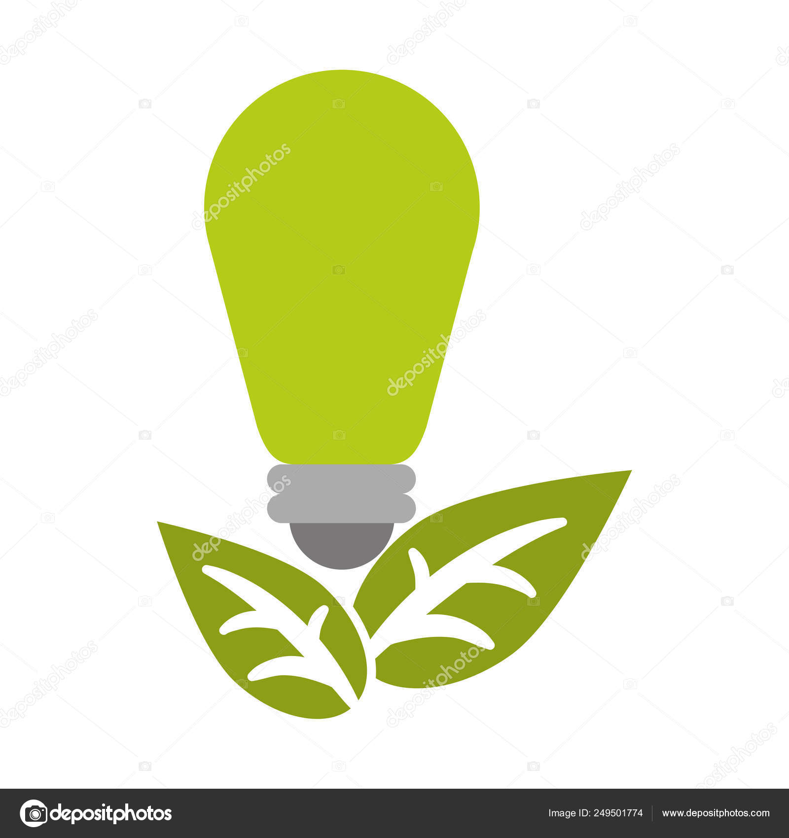 Bulb light with leaves symbol Stock Vector Image by ©jemastock #249501774