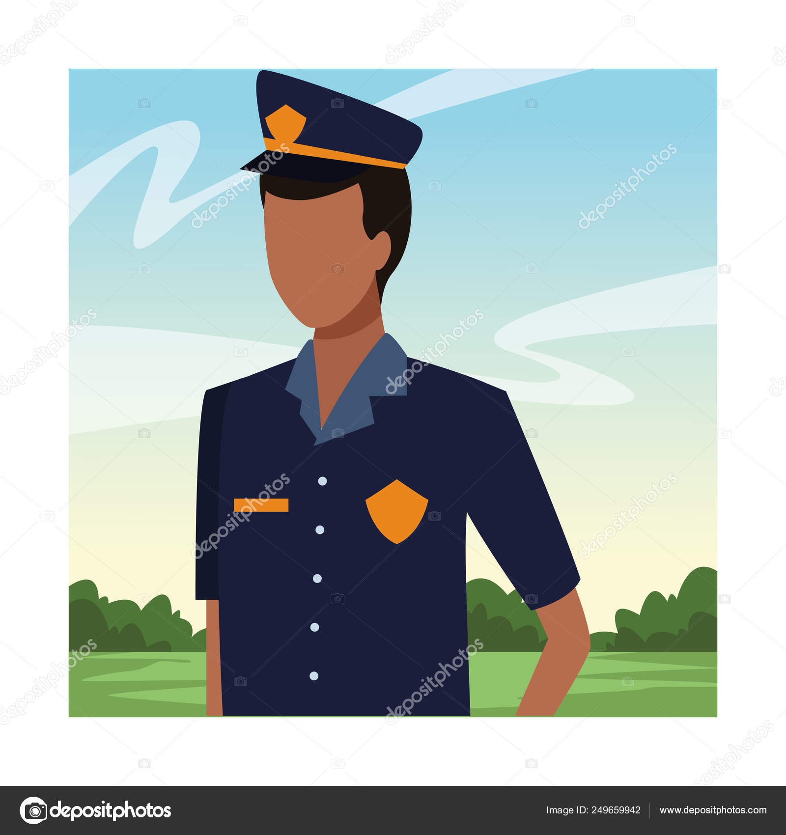 Police officer worker avatar Stock Vector Image by ©jemastock #249659942