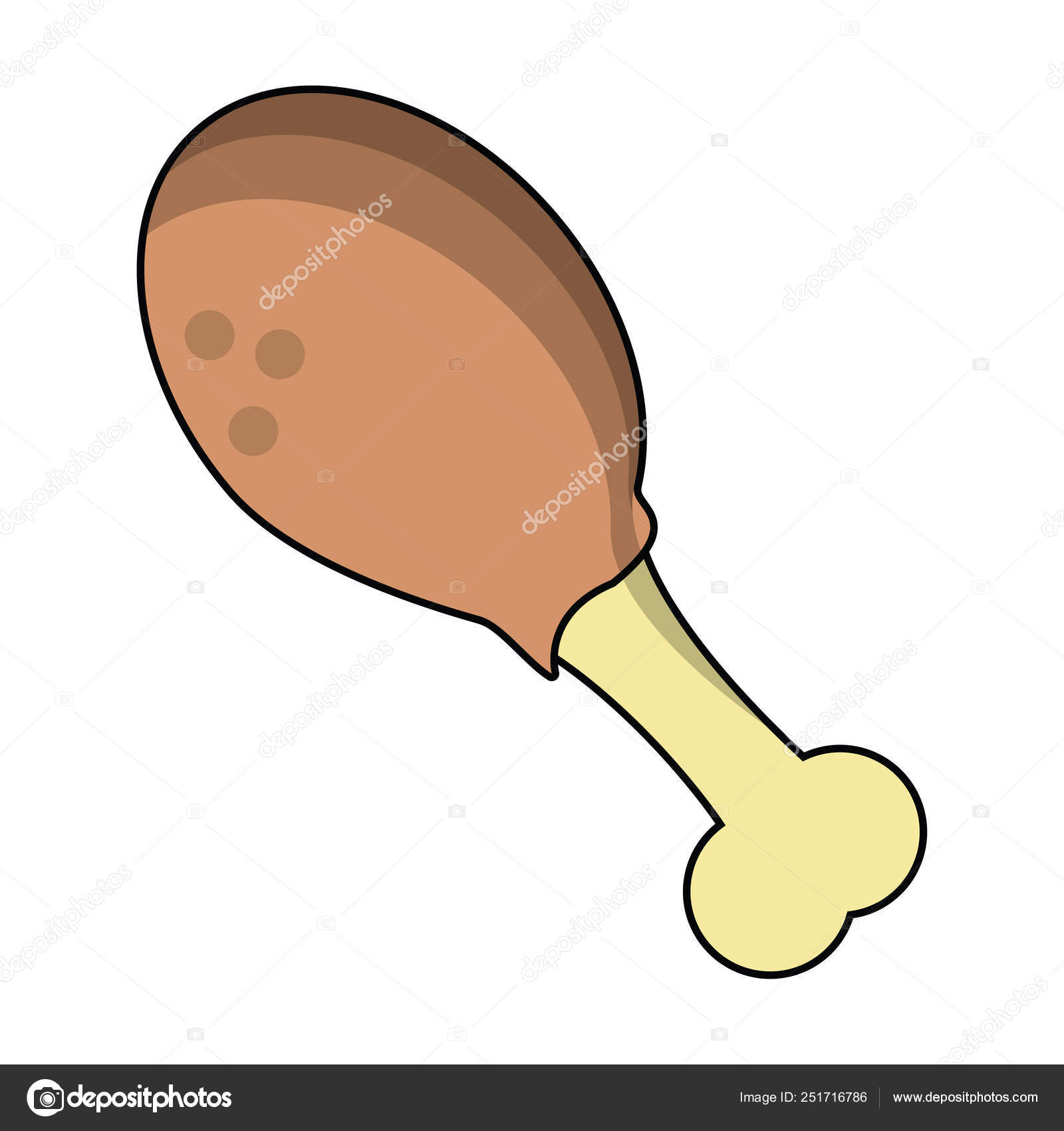 Pollo muslo dibujos animados aislados Vector de stock por ©jemastock ...