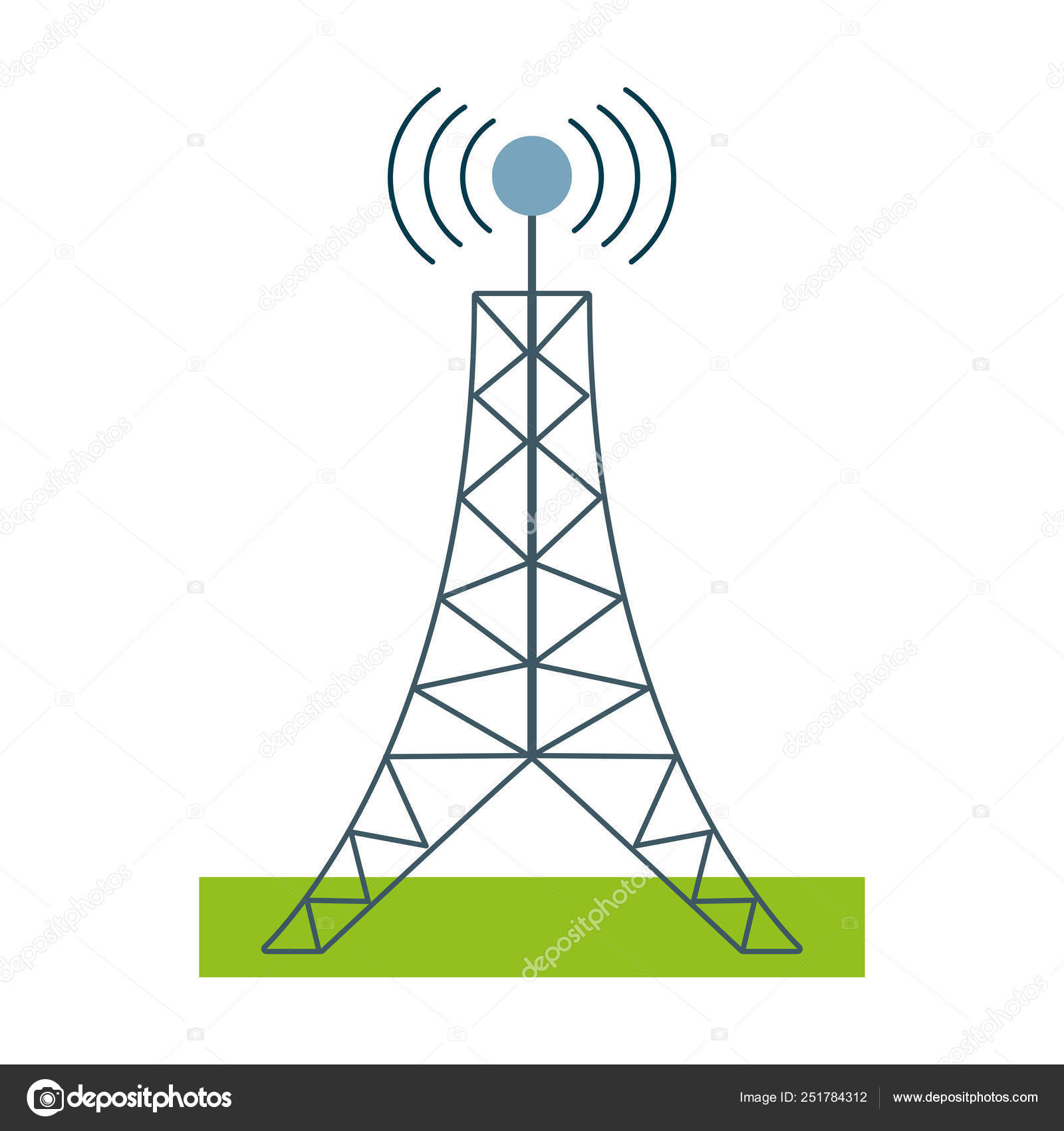 Telecommunication antenna tower Stock Vector Image by ©jemastock #251784312