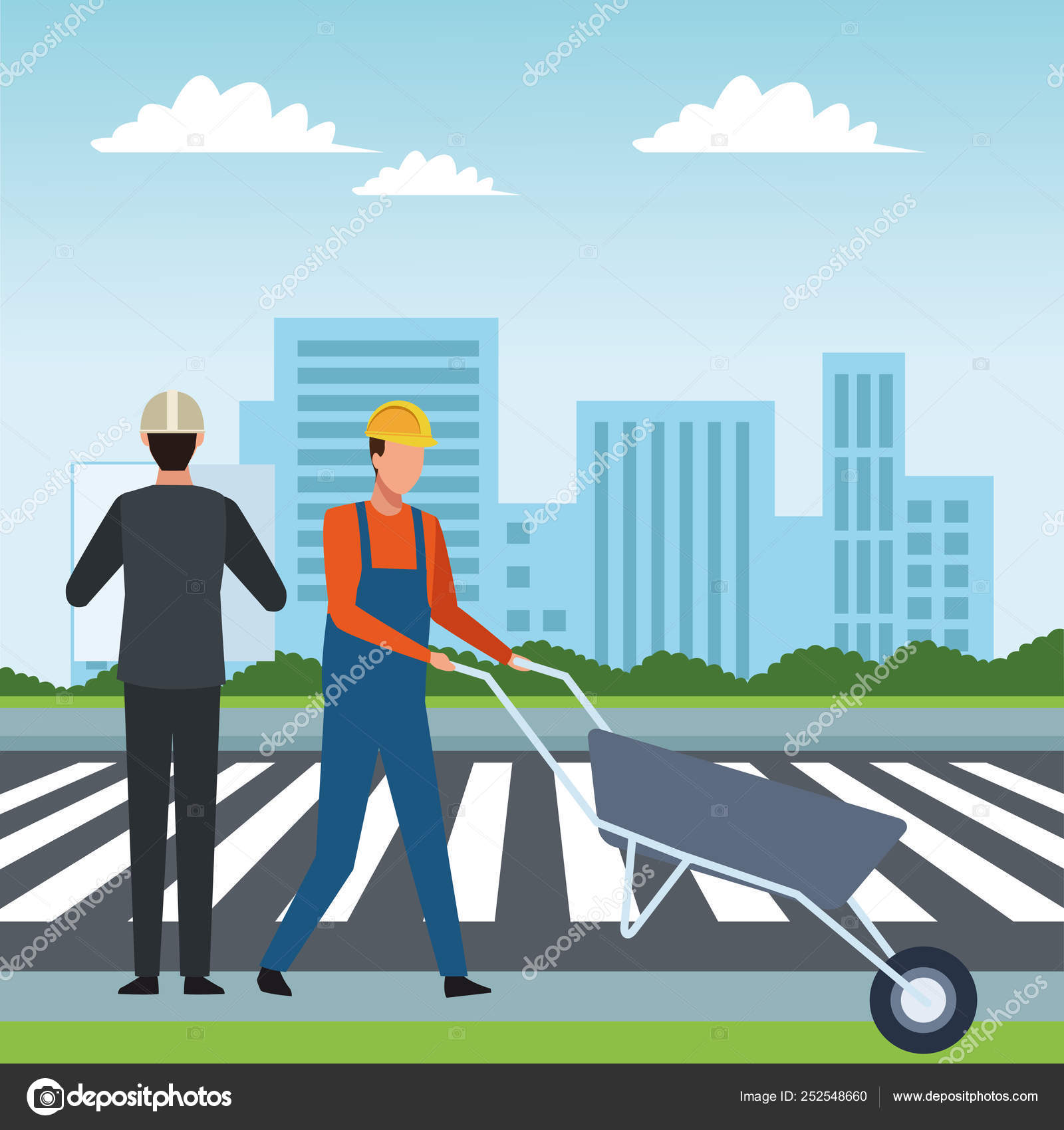 Construction teamwork avatar Stock Vector by ©jemastock 252548660
