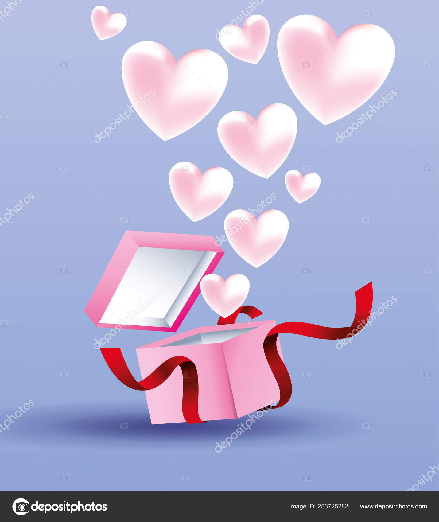 Romantic gift box present Stock Illustration by ©jemastock #253725282