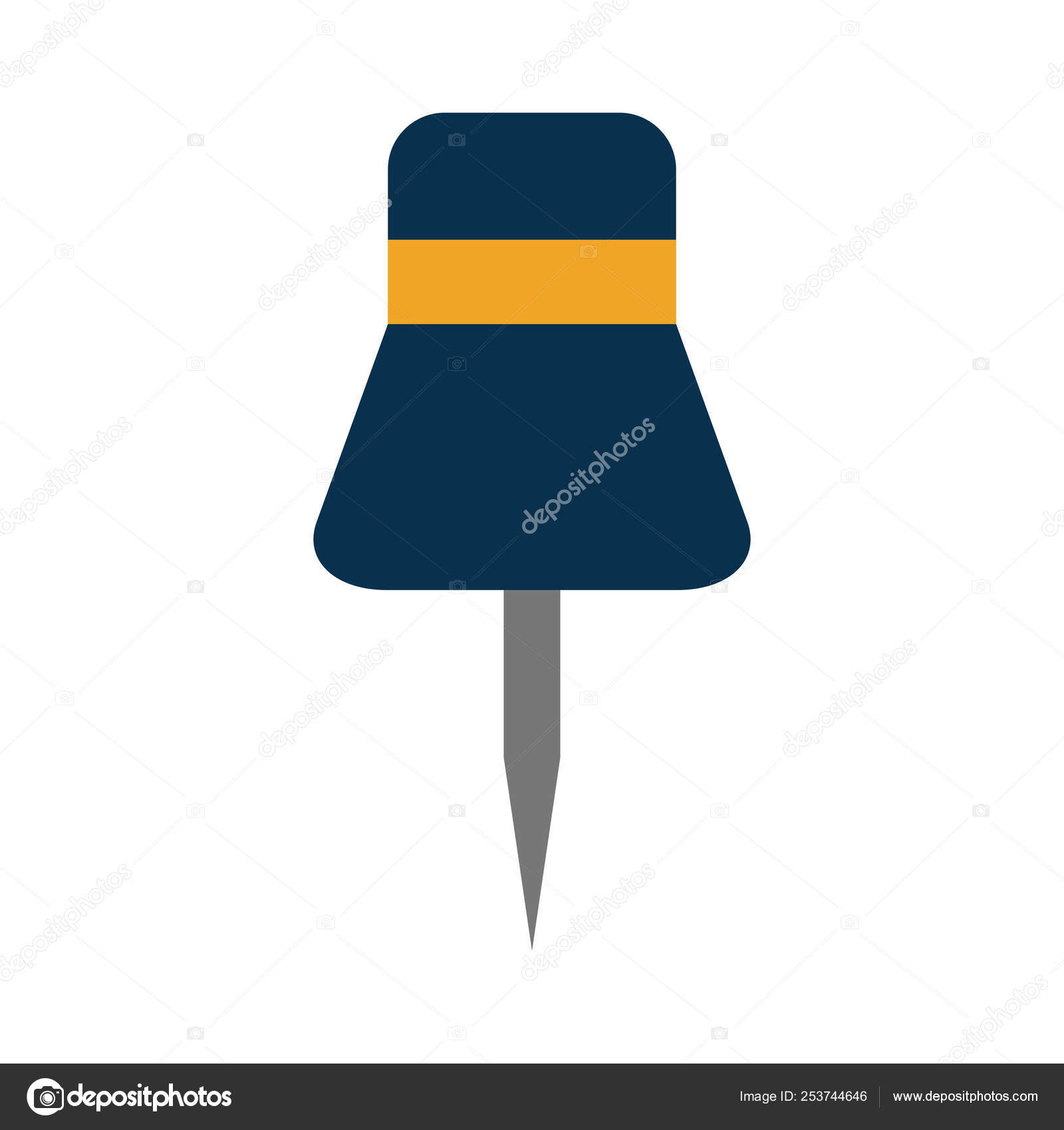 Símbolo de pin de pinza Vector de stock #253744646 de ©jemastock