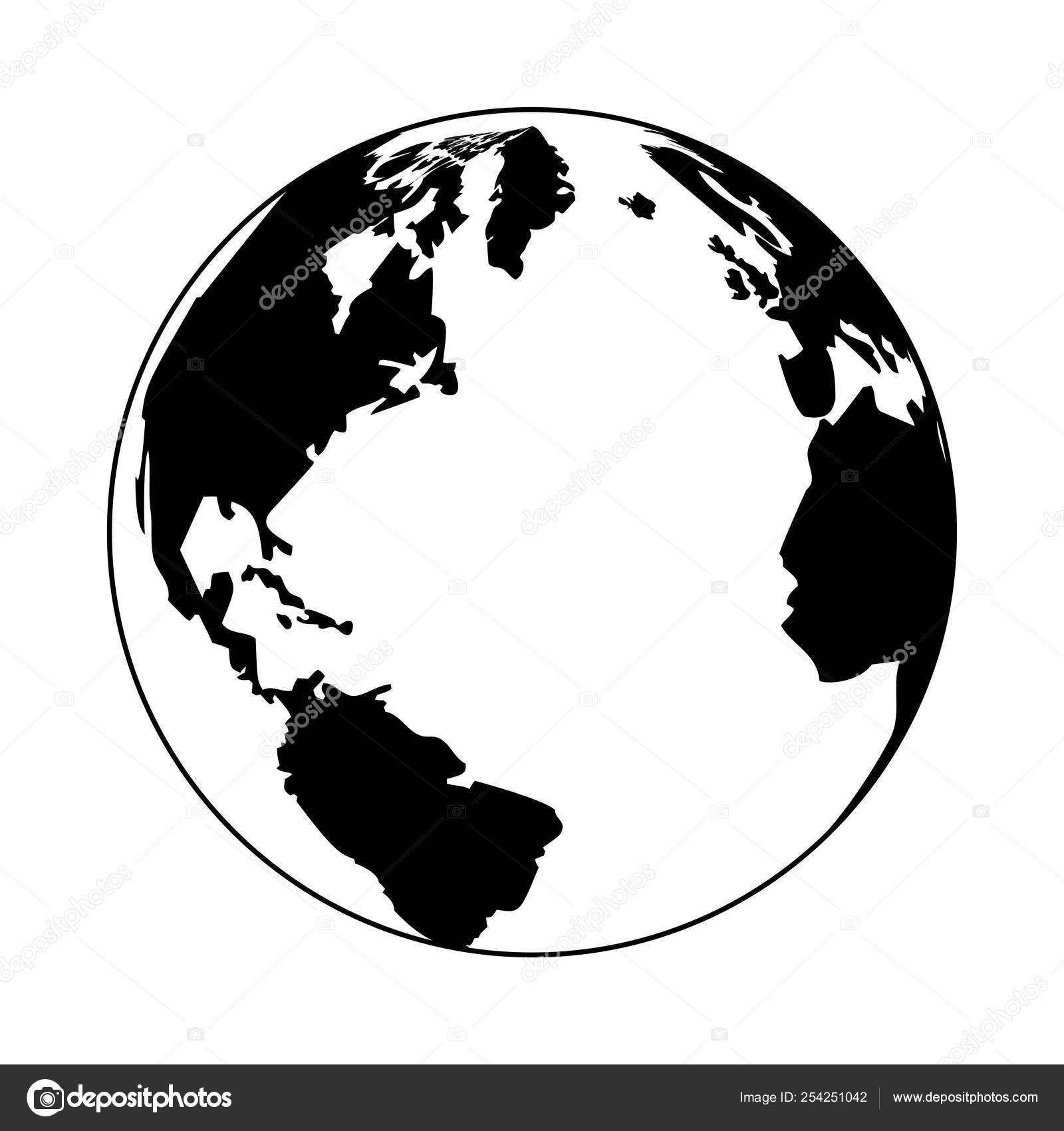 Earth world symbol in black and white Stock Vector Image by ©jemastock ...