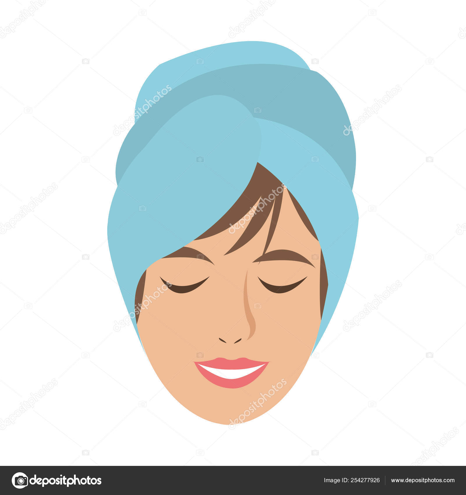 Woman face with towel Stock Vector Image by ©jemastock #254277926