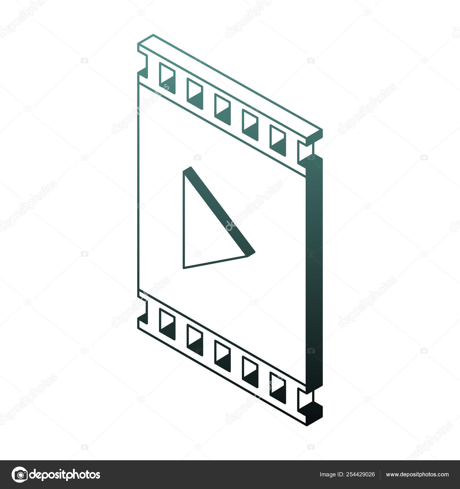 Simbol isometrik pemutar video baris biru Vektor Stok oleh ©jemastock ...