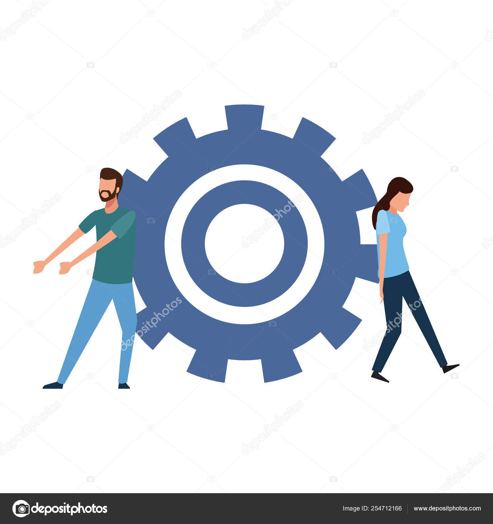 İş arkadaşları ekip çalışması çizgi film ©jemastock 254712166'e ait ...