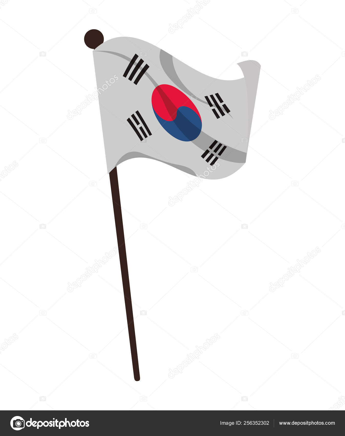 Bandera de Corea Vector de stock #256352302 de ©jemastock