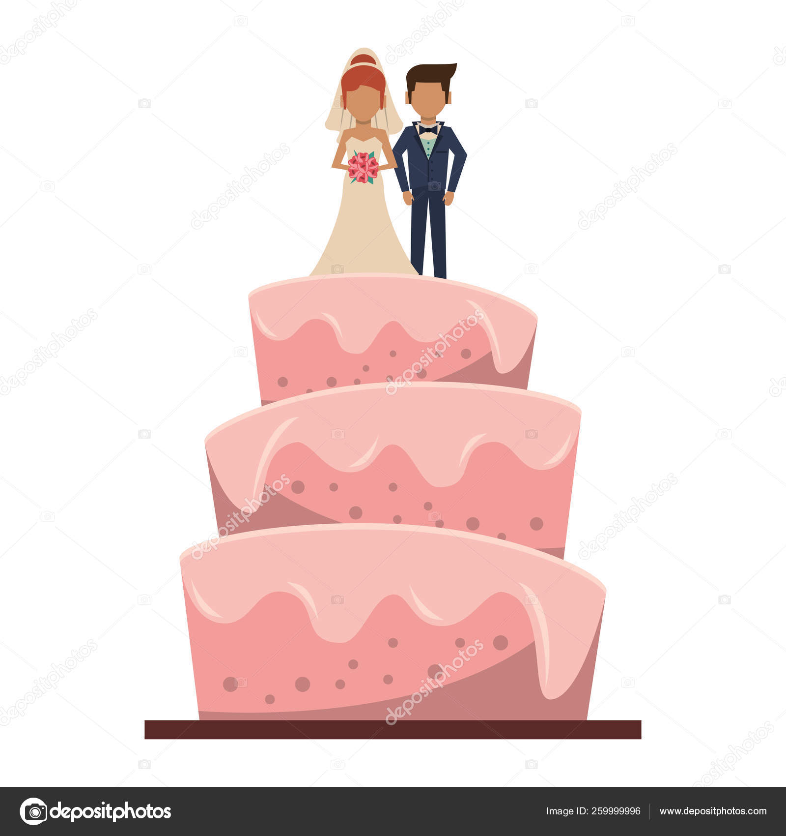 Wedding cake cartoon isolated Stock Vector by ©jemastock 259999996
