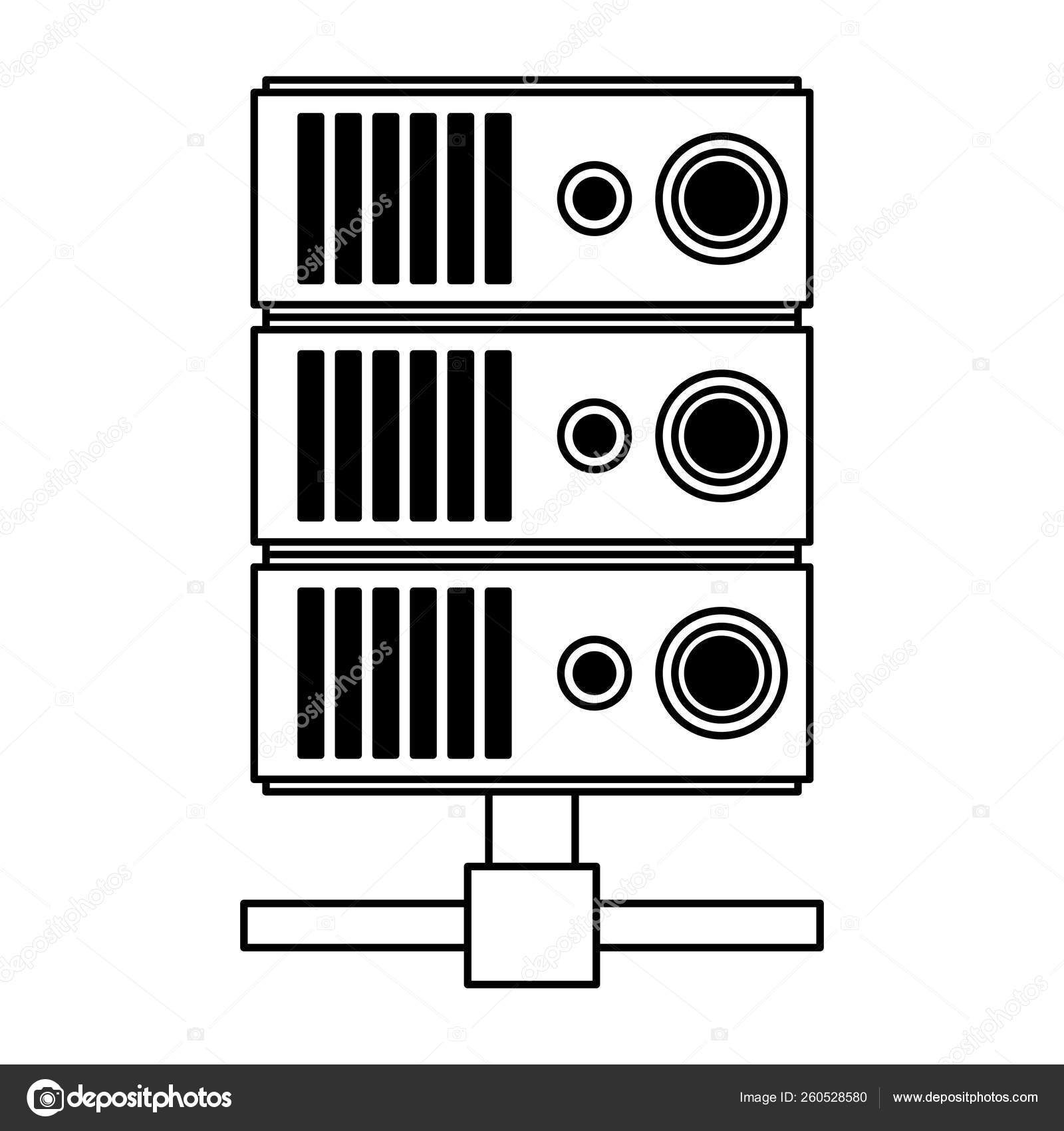 Database server technology isolated in black and white Stock Vector Image by ©jemastock #260528580