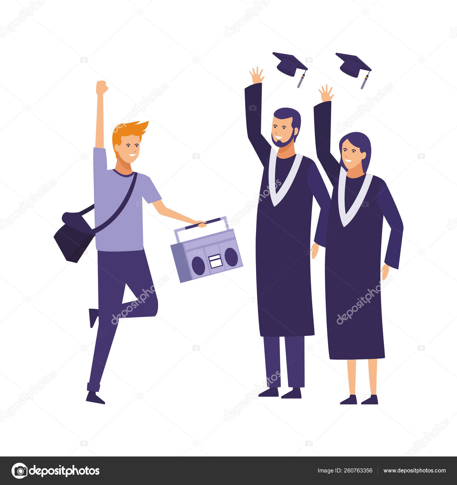 Students graduation celebration Stock Vector Image by ©jemastock #260763356
