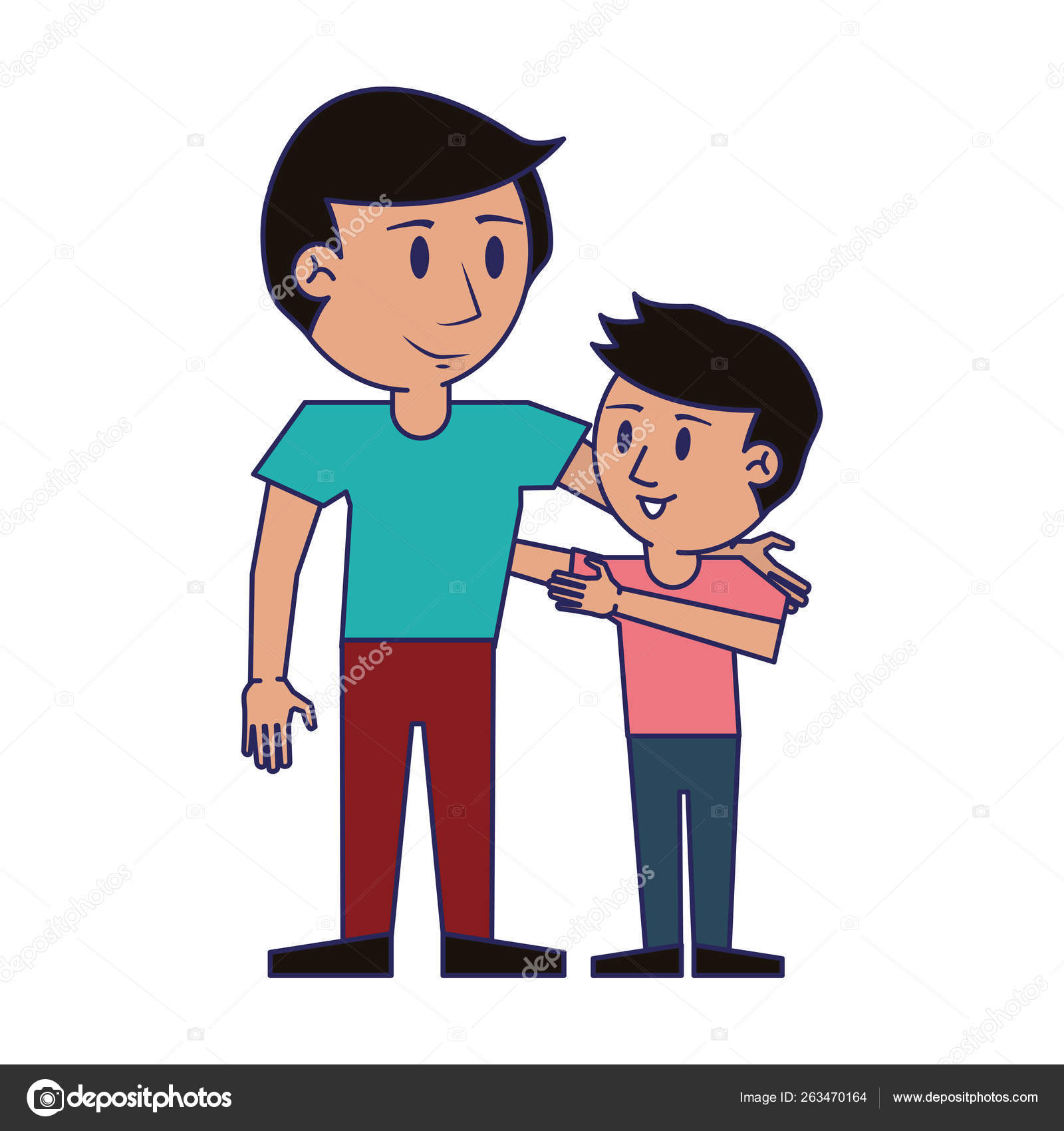 Father And Son Talking Animated