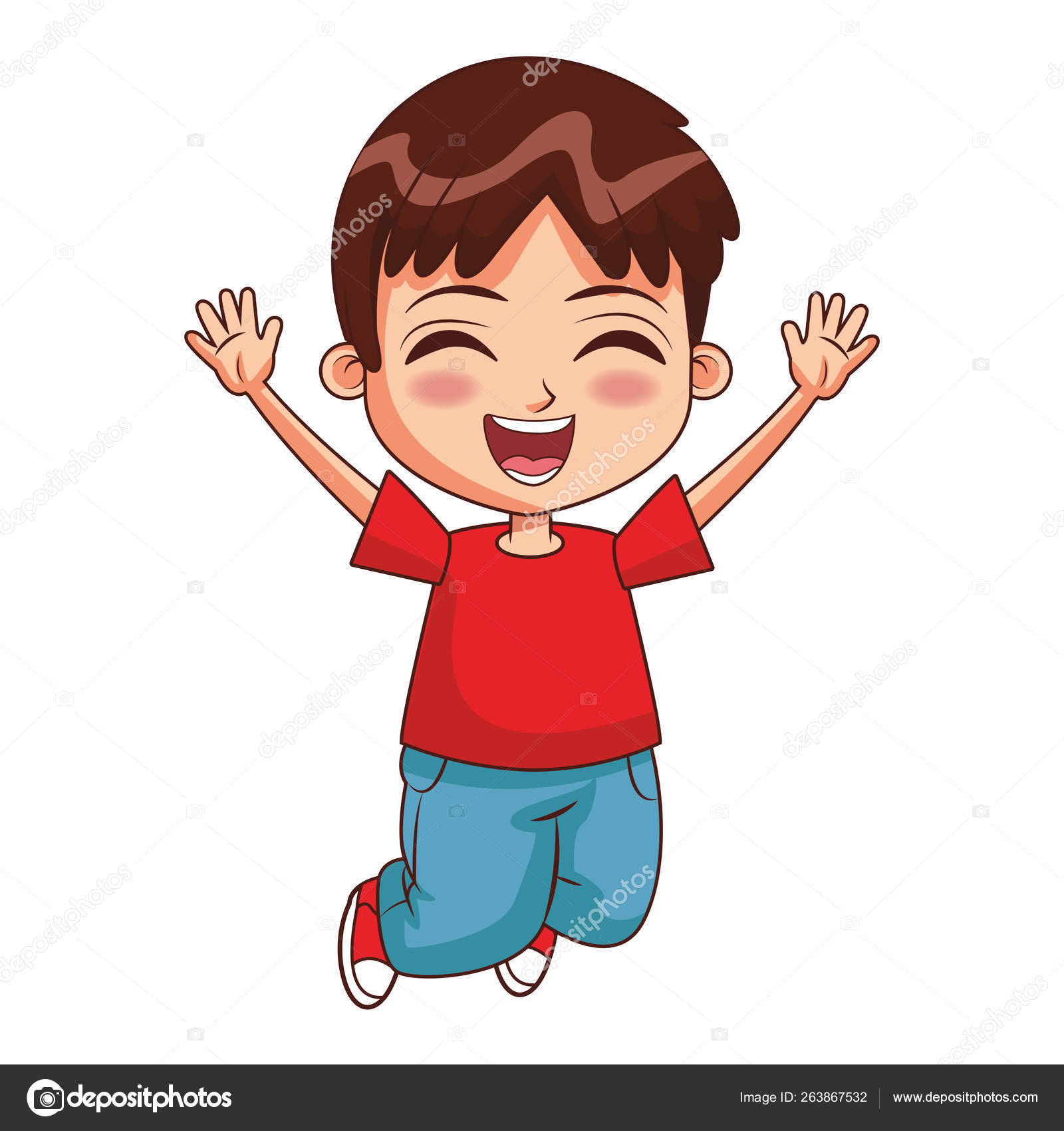 Dibujos animados niño feliz Vector de stock #263867532 de ©jemastock