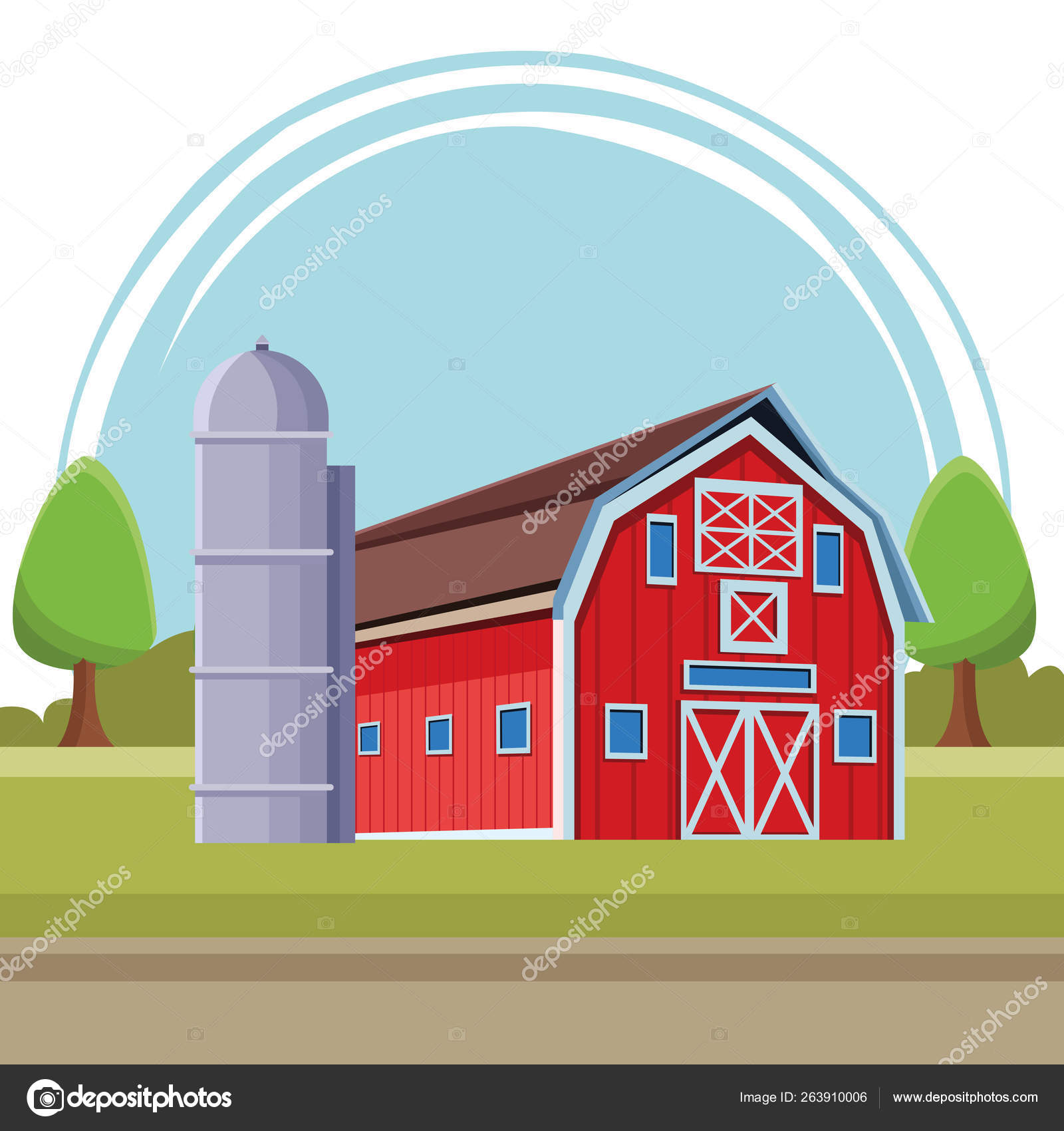 Icono de granero de dibujos animados Vector de stock #263910006 de ...