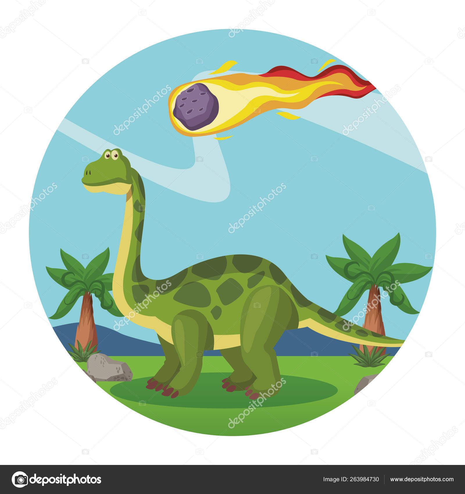 Brontosaurus dinosaur cartoon Stock Vector by ©jemastock 263984730