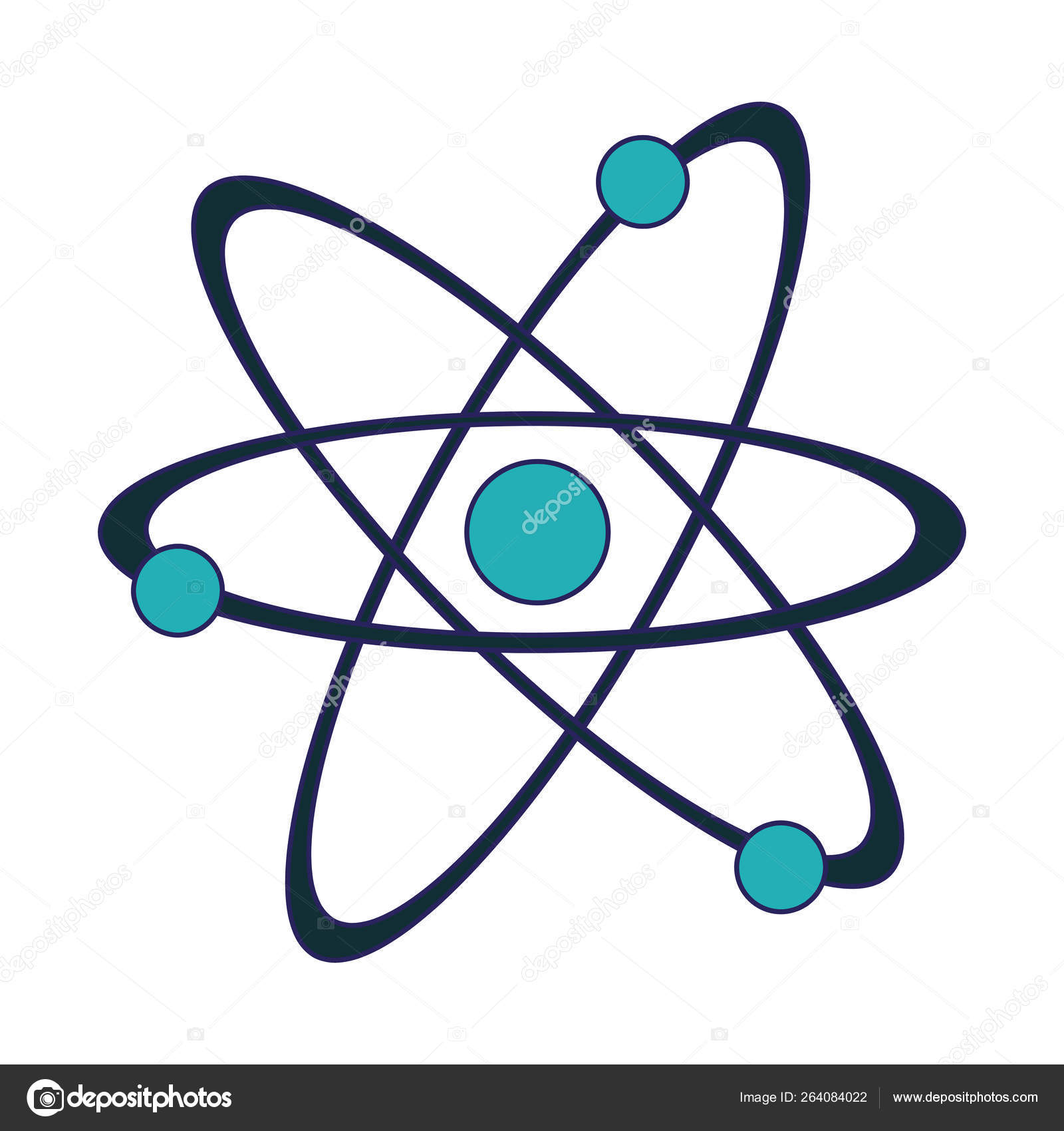 Símbolo de ciencia atómica Vector de stock #264084022 de ©jemastock