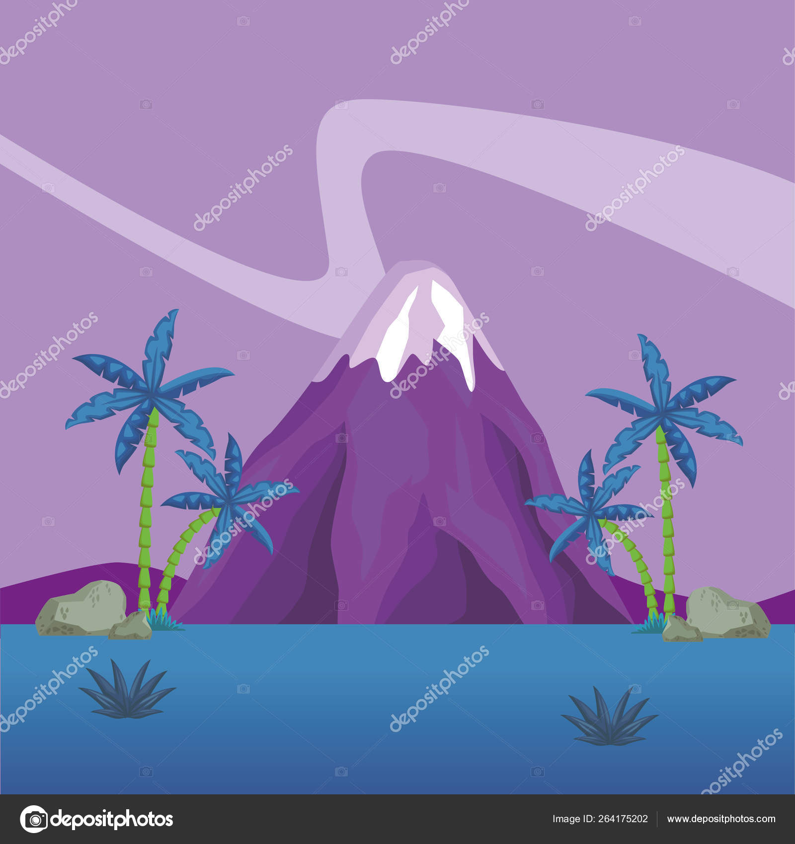 Vulcano at nature Stock Vector by ©jemastock 264175202