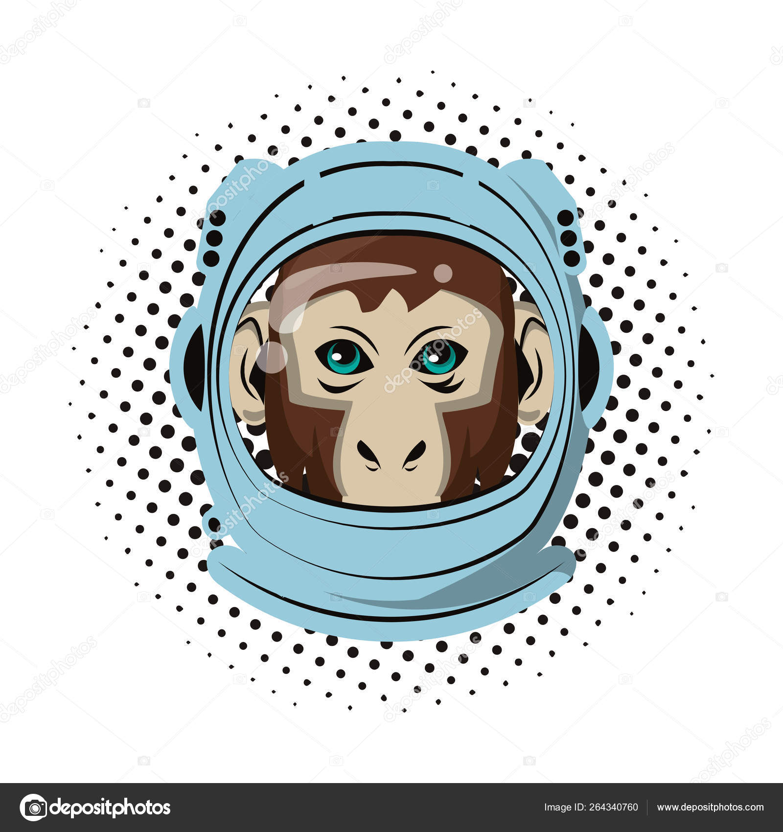 Cara de mono fresco boceto Vector de stock por ©jemastock 264340760