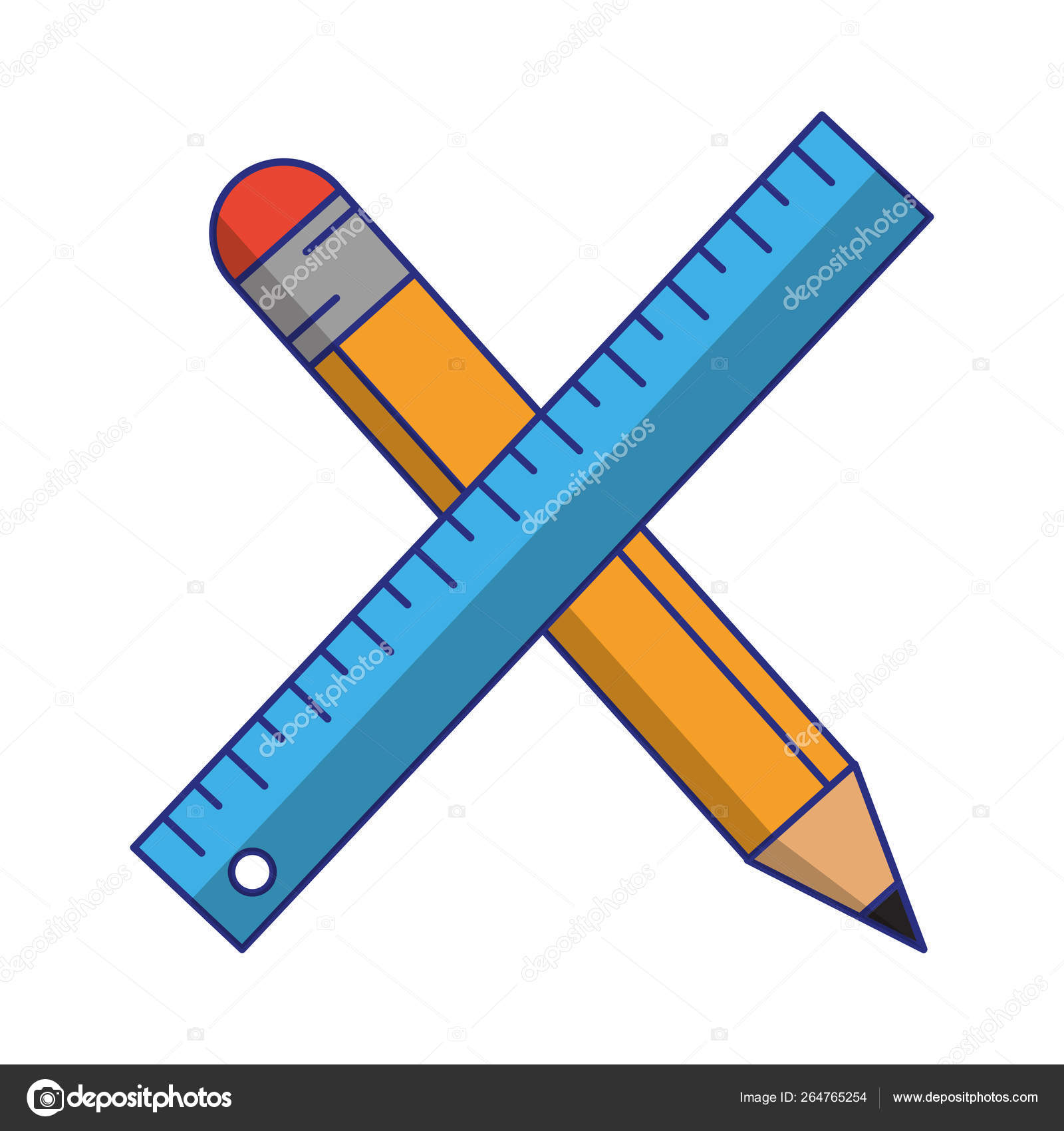 Pencil and ruler Stock Vector Image by ©jemastock #264765254