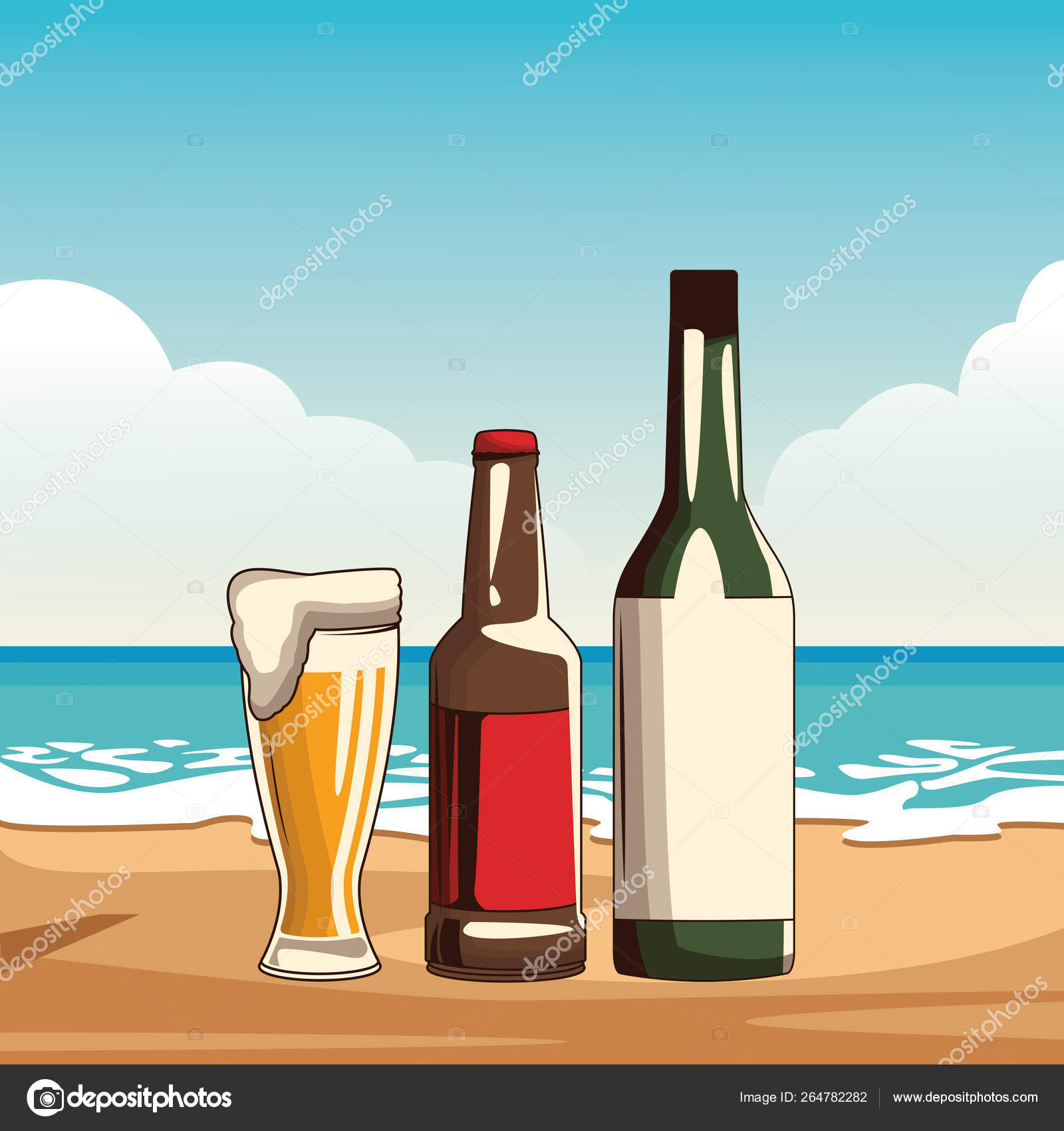 Bebidas alcohólicas bebidas dibujos animados Vector de stock por ...