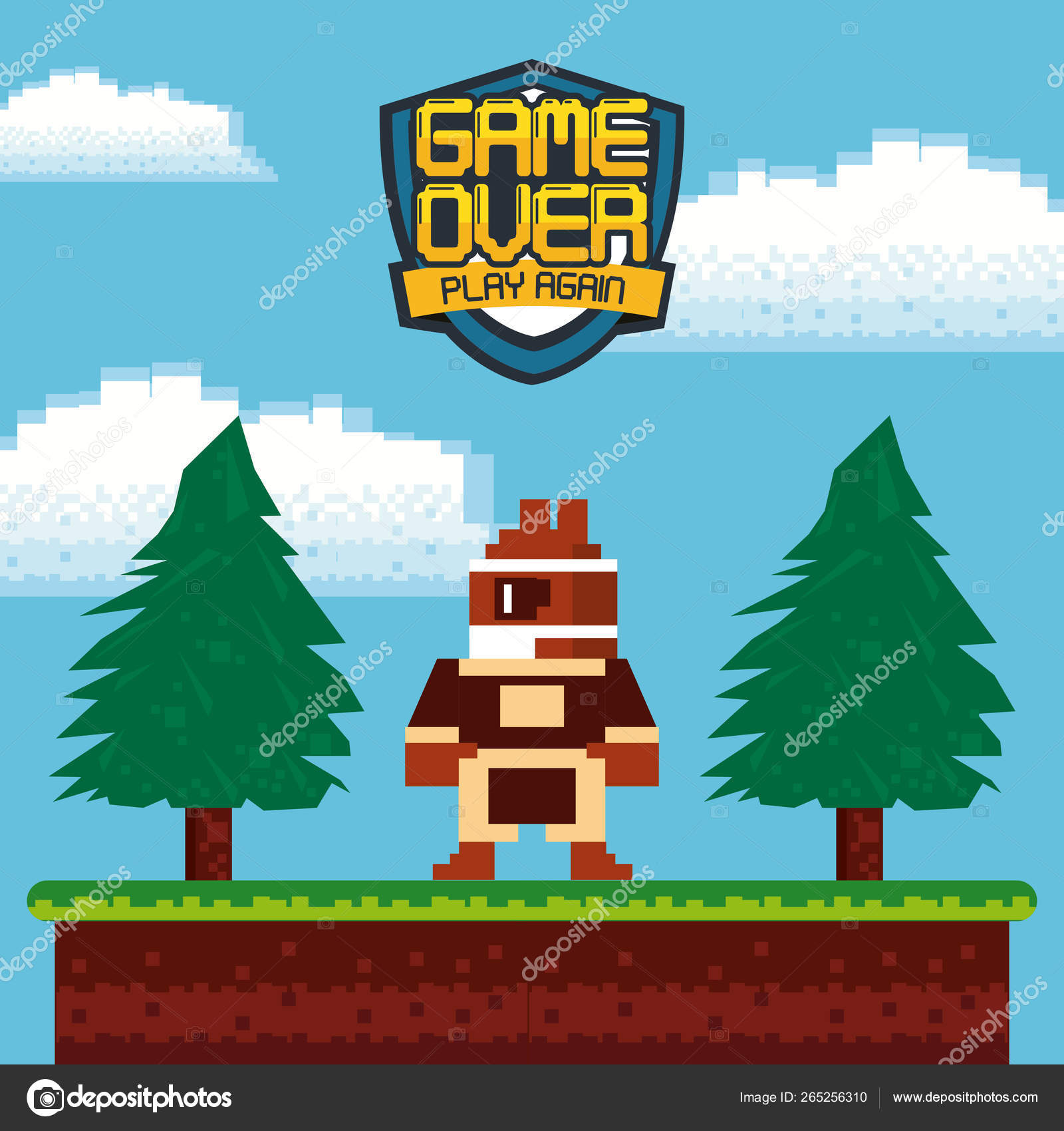 Retro videogame arcade character card background Stock Vector Image by ...