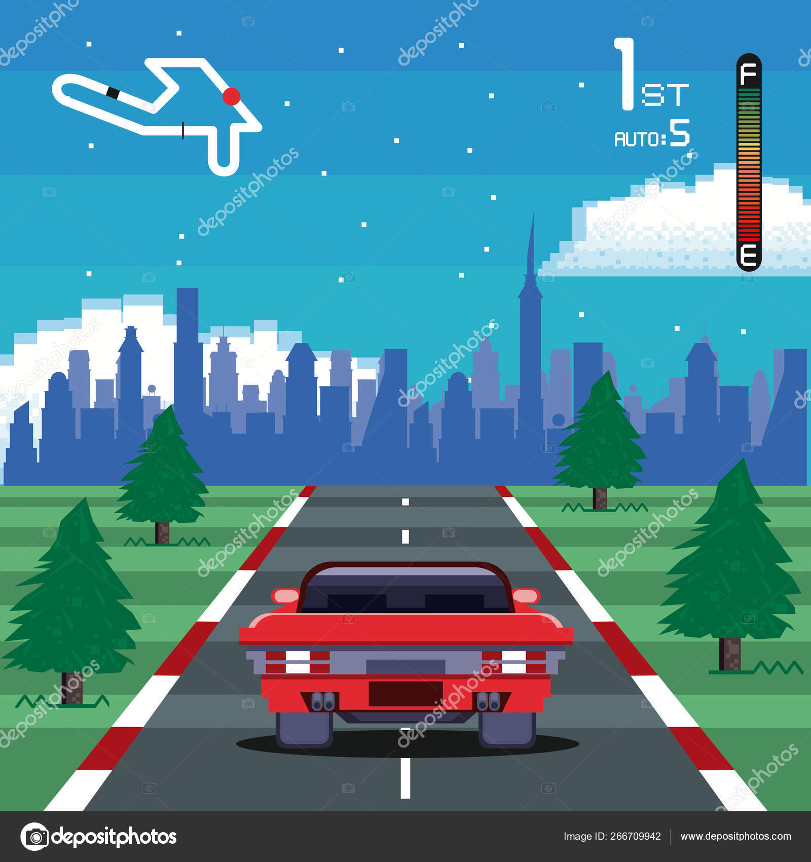 Retro videogame screen arcade background card Stock Illustration by ...