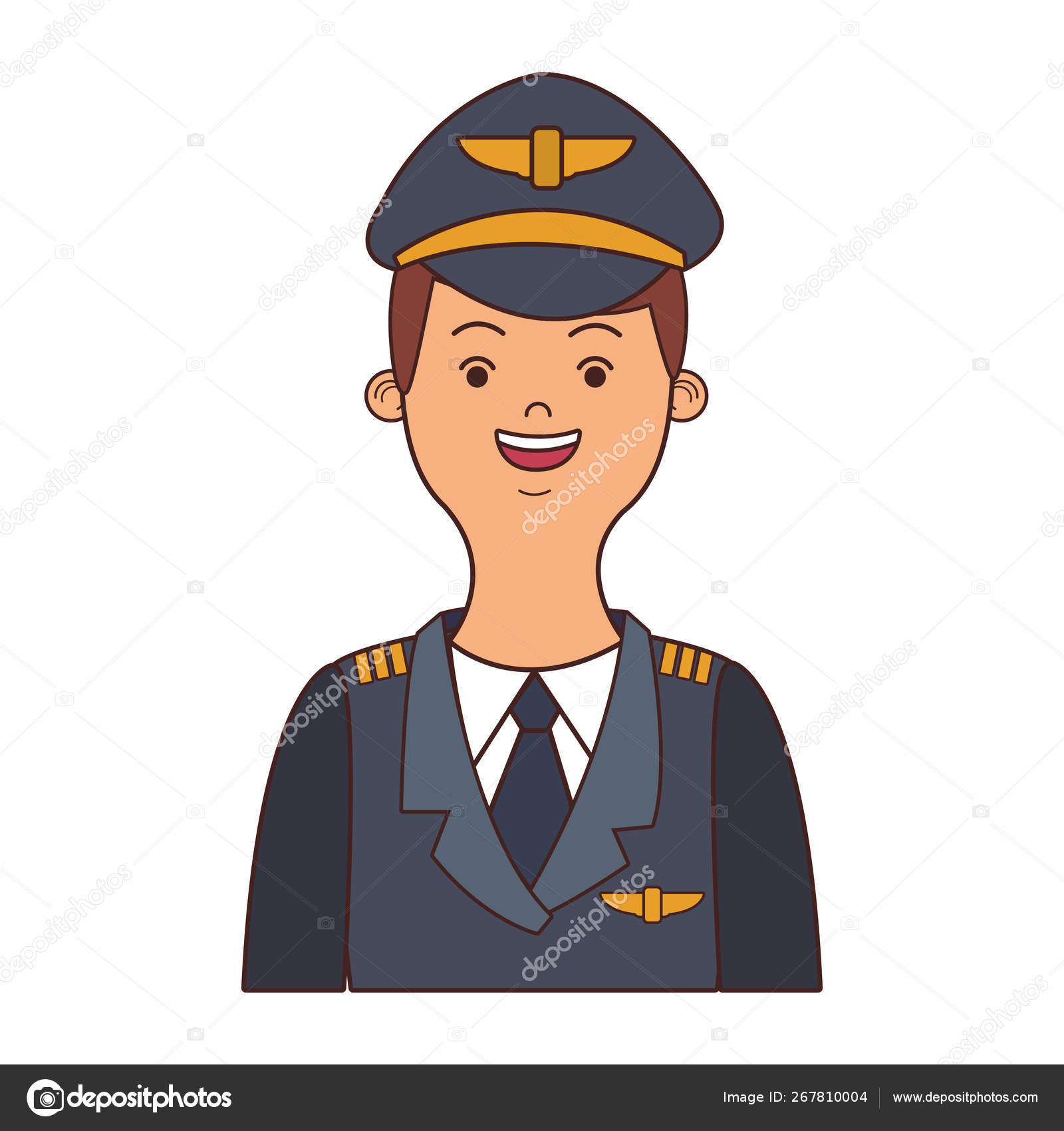 Avión piloto de dibujos animados Vector de Stock de ©jemastock 267810004