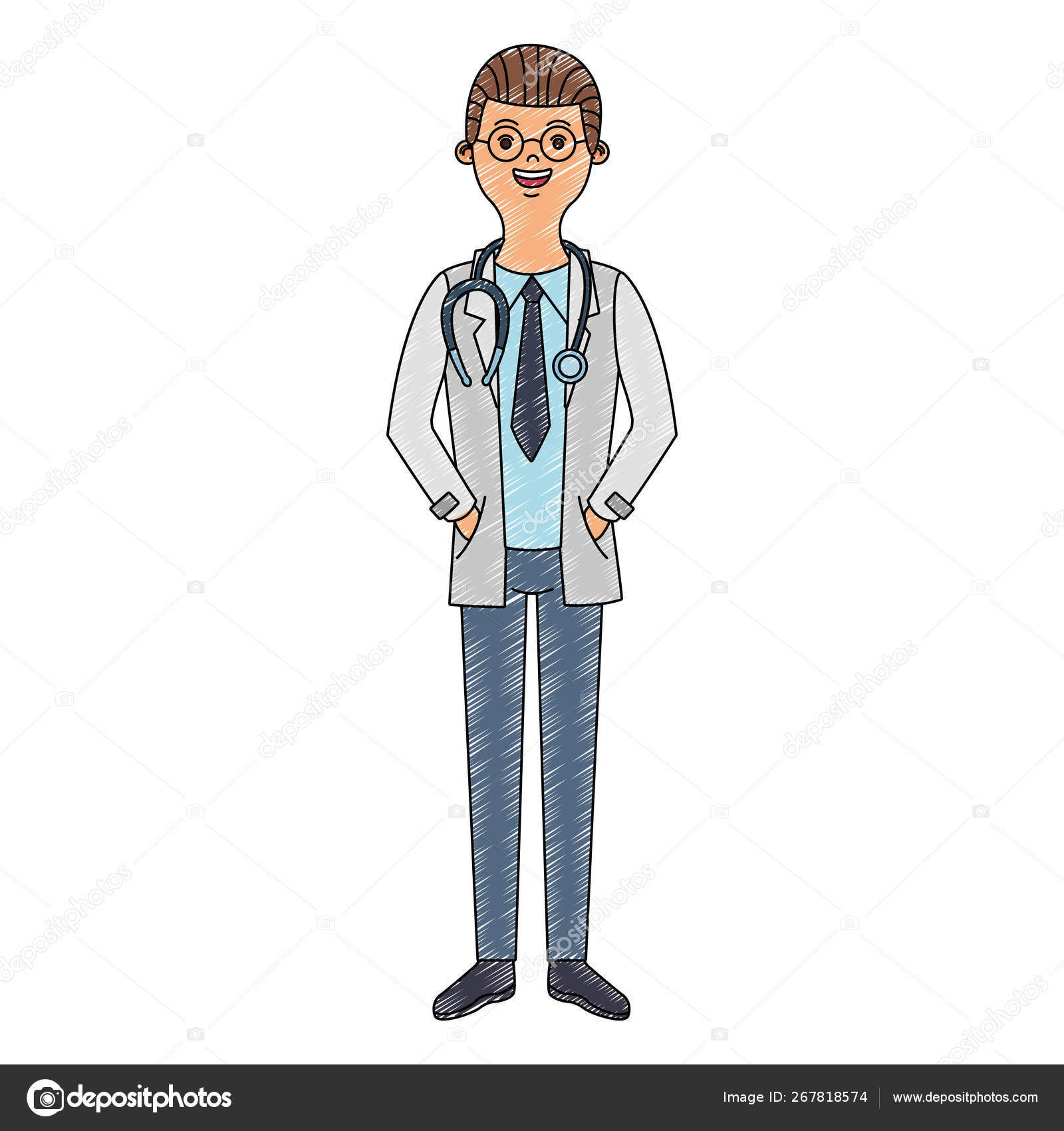 Male doctor cartoon scribble Stock Vector by ©jemastock 267818574