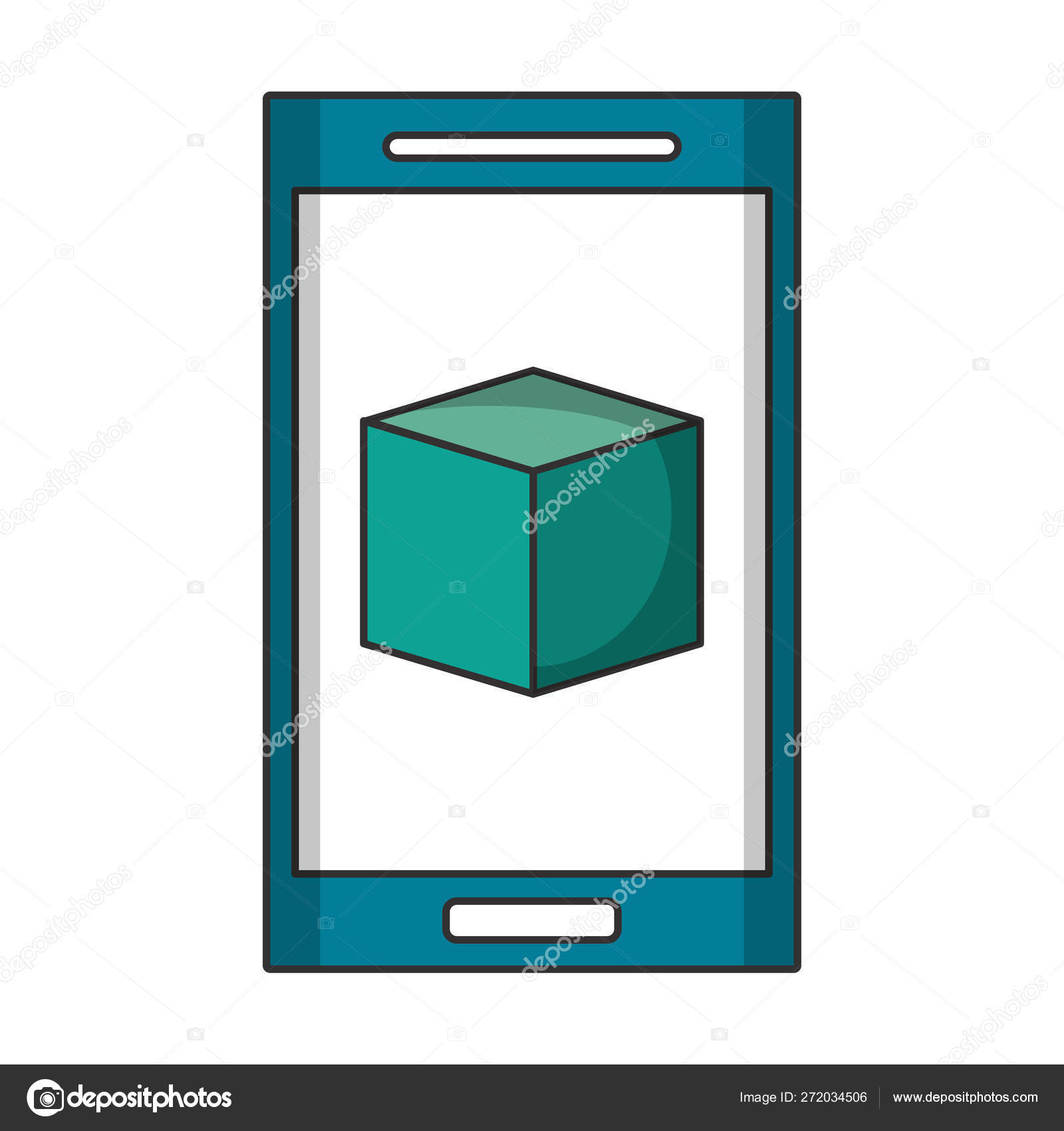 Smartphone with cube on screen symbol Stock Vector Image by ©jemastock ...
