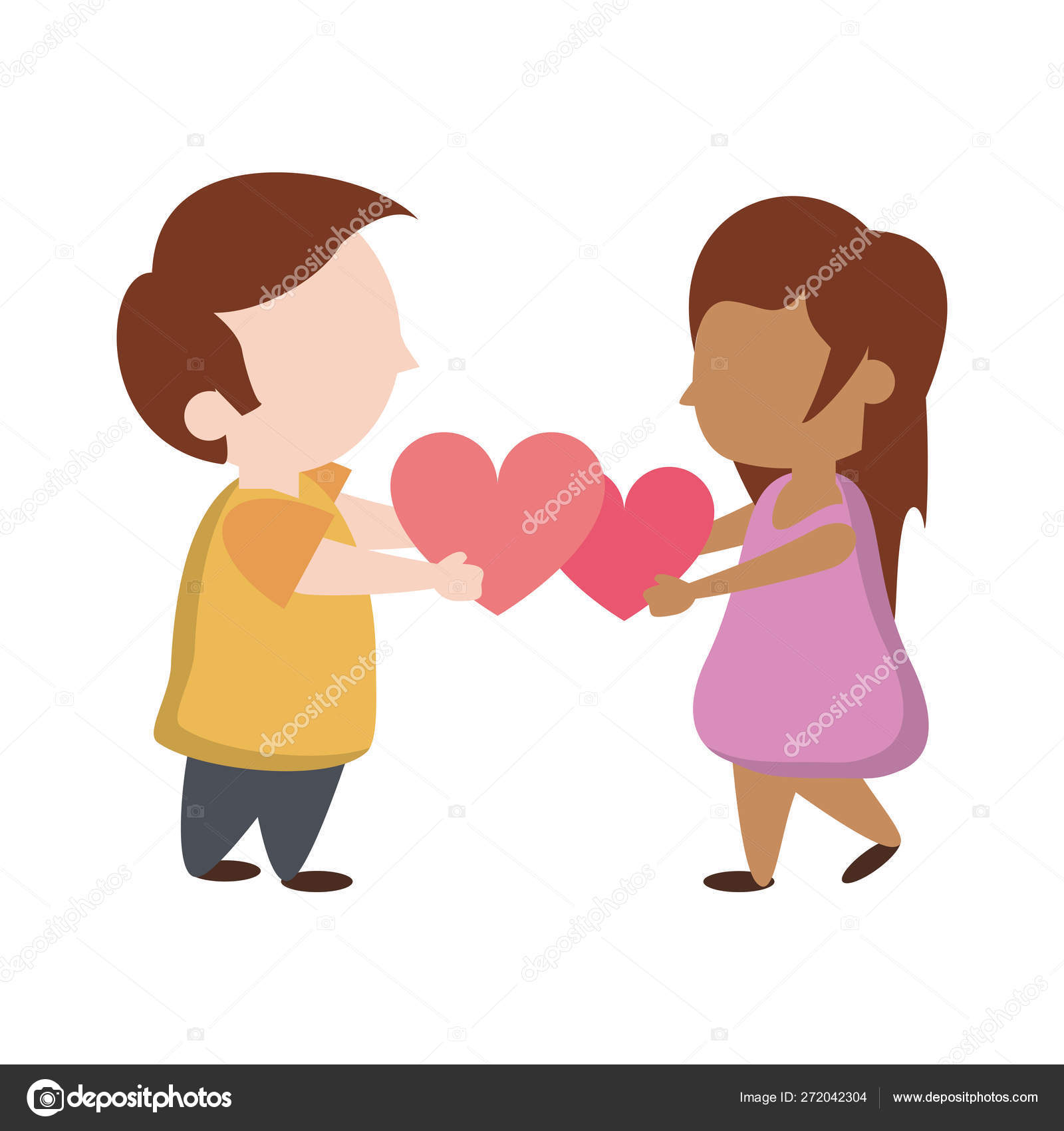 Kinder in der Liebe Cartoon Vektor Illustration Stock-Vektorbild von ...