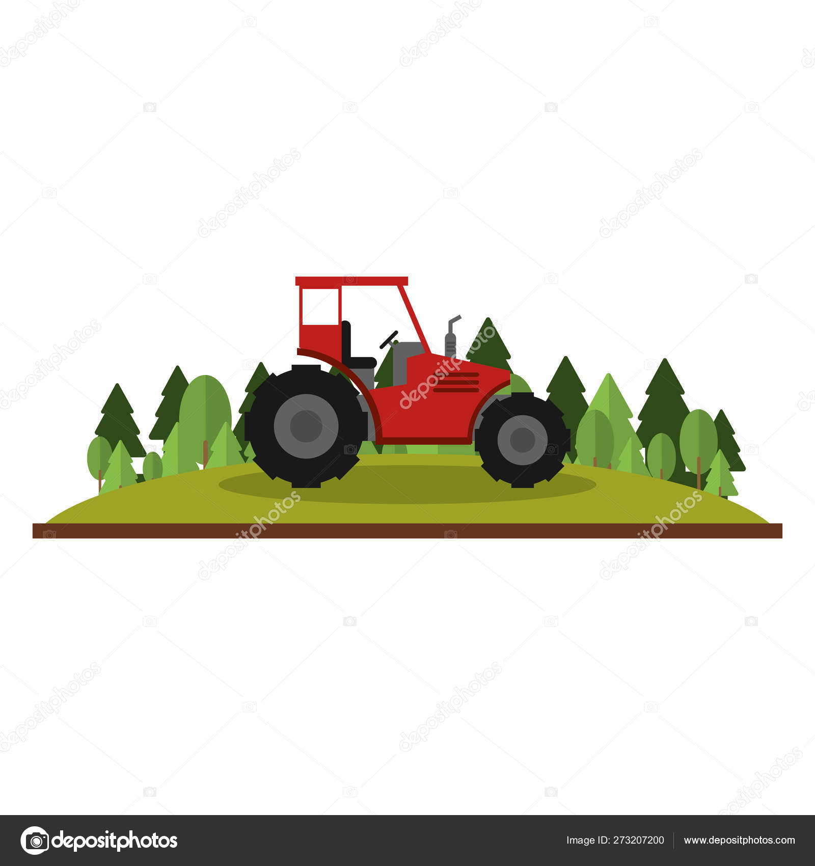 Farm tractor in nature scenery Stock Vector Image by ©jemastock #273207200