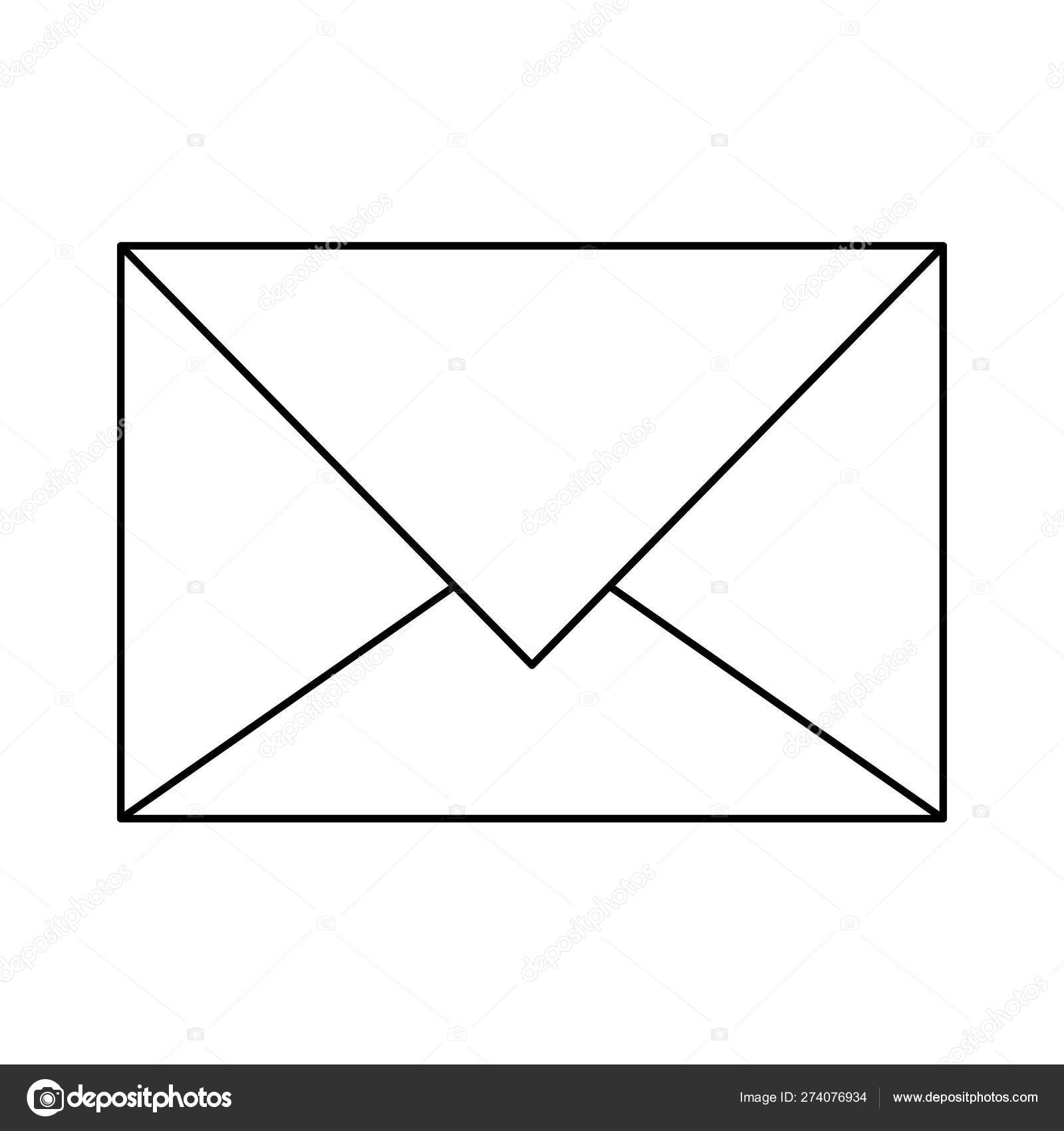 Envelope email symbol isolated black and white Stock Vector by ...