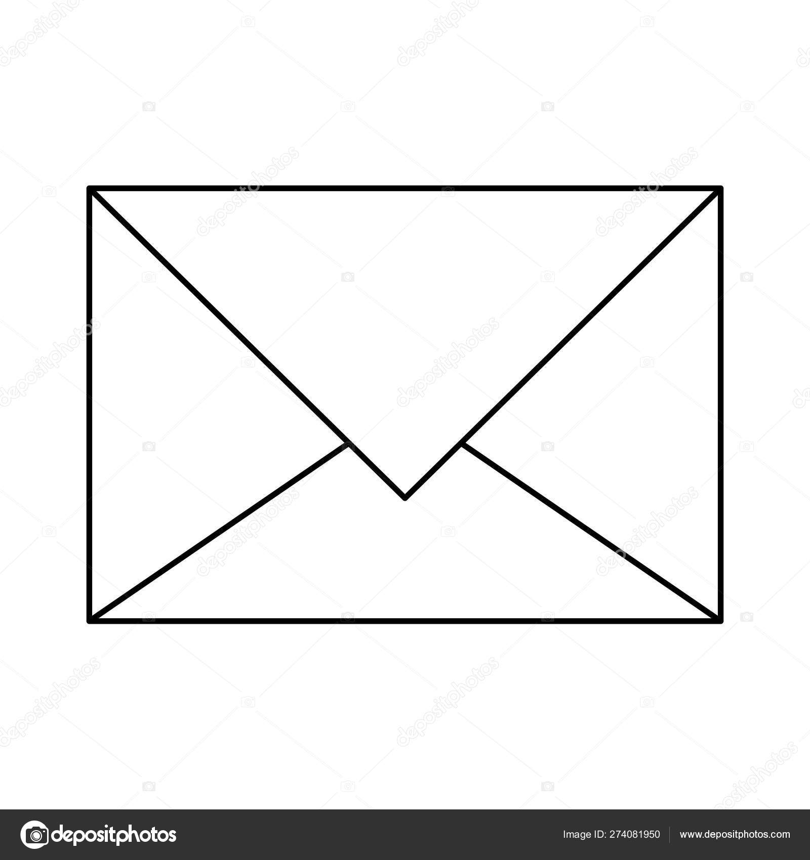 Envelope Preto E Branco Clipart