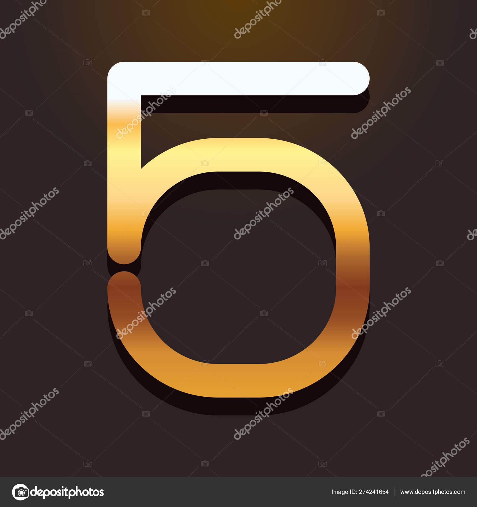 Five number gold font Stock Vector by ©jemastock 274241654