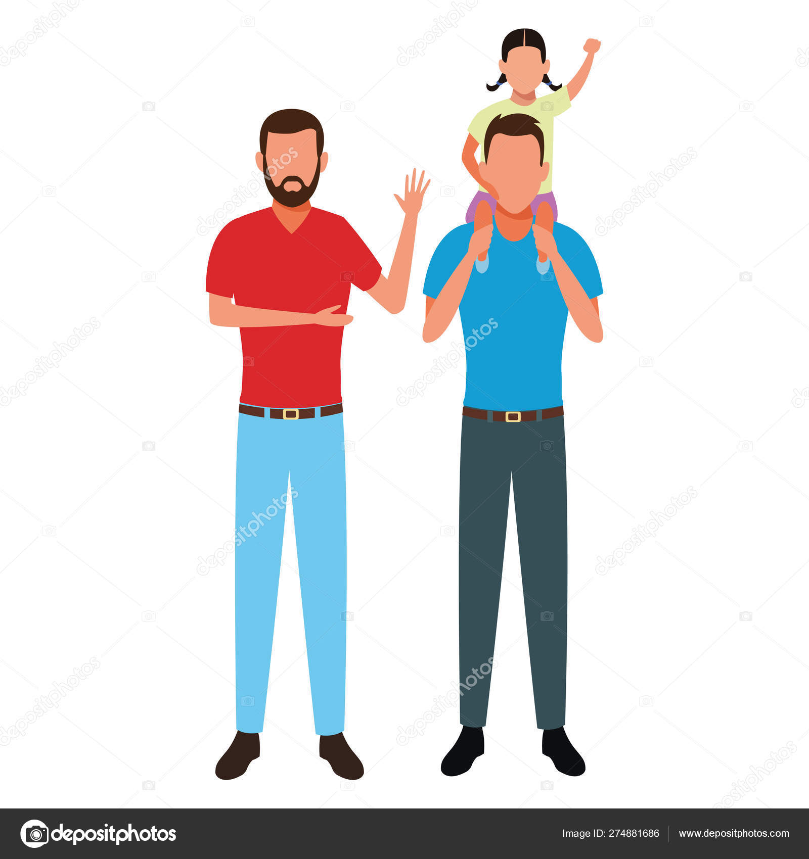 Men with child avatar cartoon character Stock Vector Image by ...