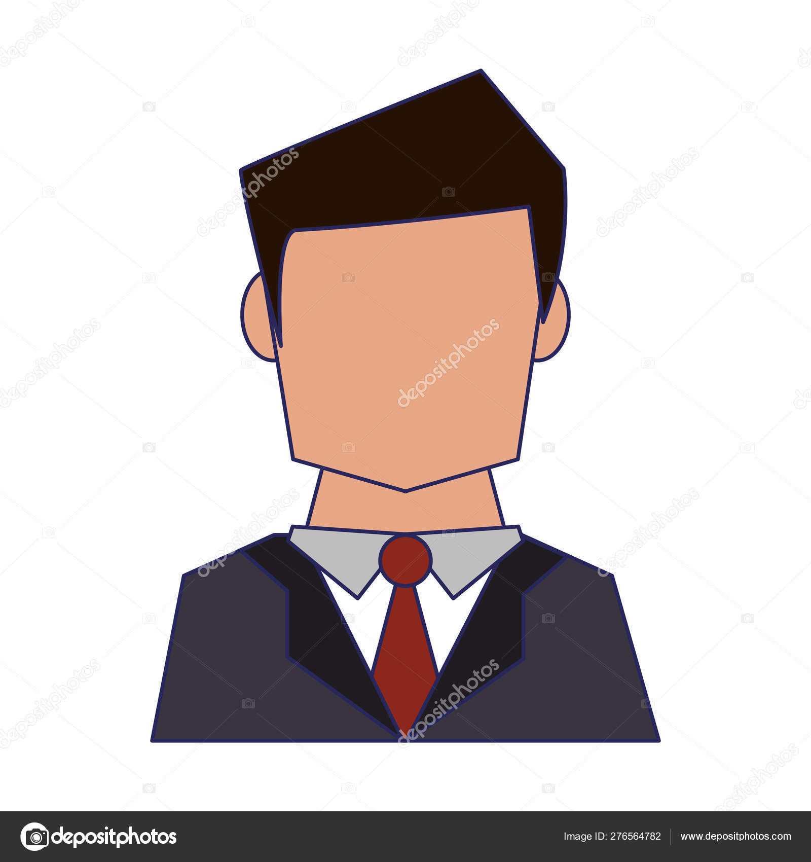 Hombre de negocios avatar perfil sin rostro líneas azules Vector de ...