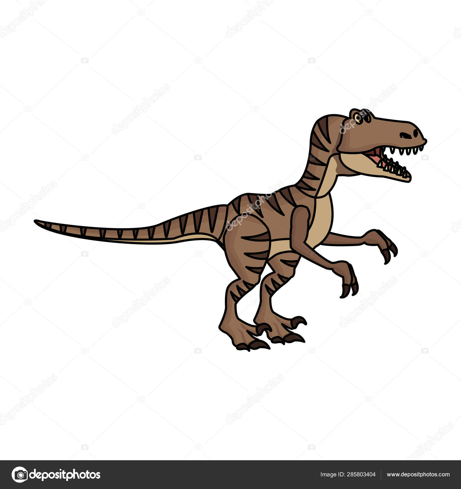 Raptor dinosaur cartoon Stock Vector Image by ©jemastock #285803404