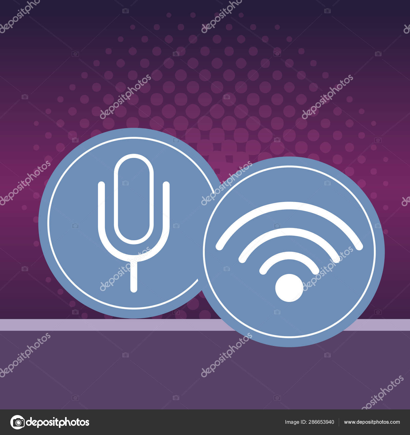 Microphone and wireless sign Stock Vector by ©jemastock 286653940