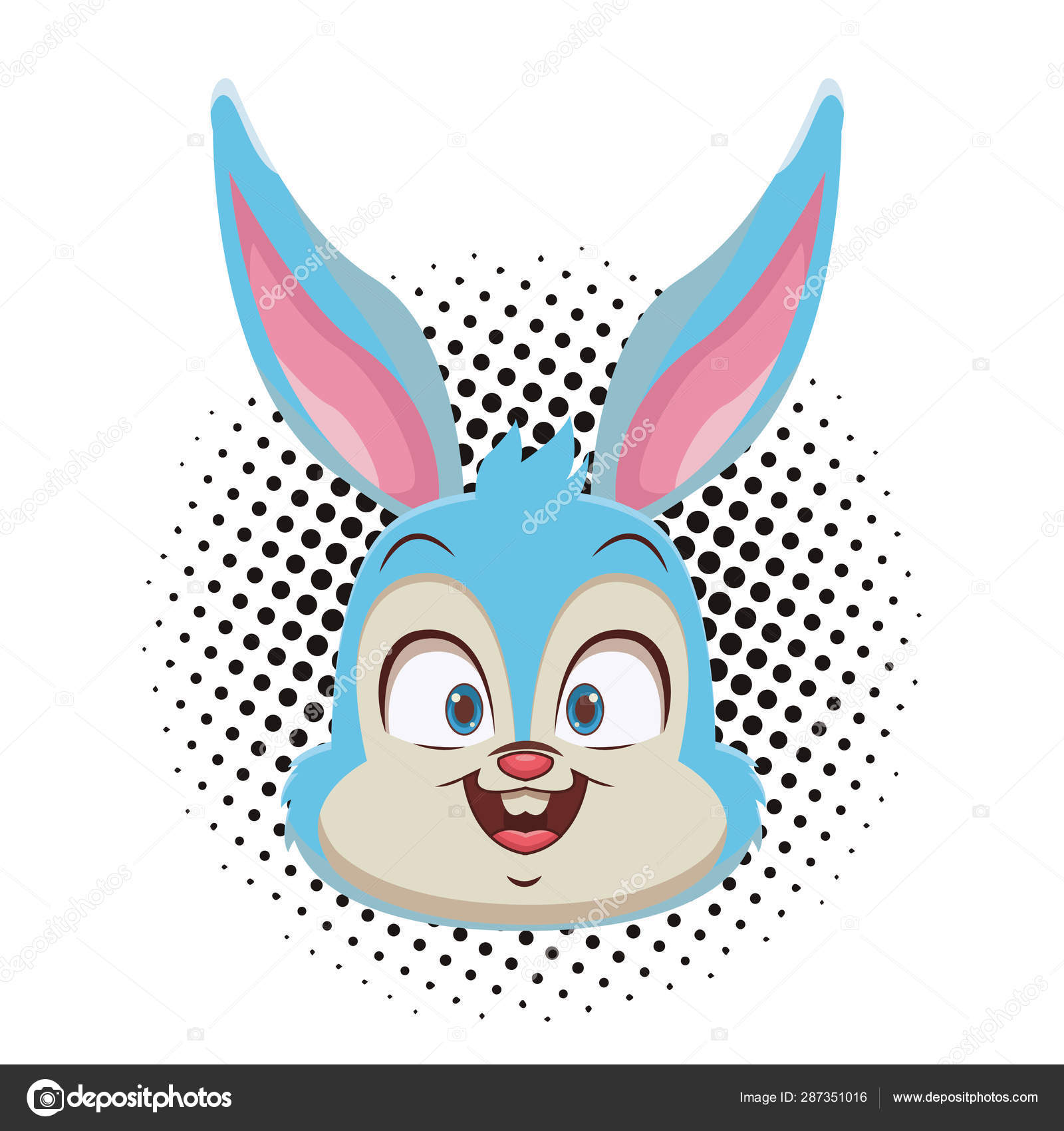 Rabbit face cartoon Stock Vector by ©jemastock 287351016