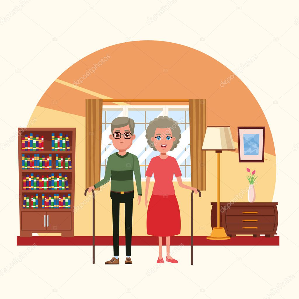 Familia dentro del hogar paisaje dibujos animados Vector de stock por ...