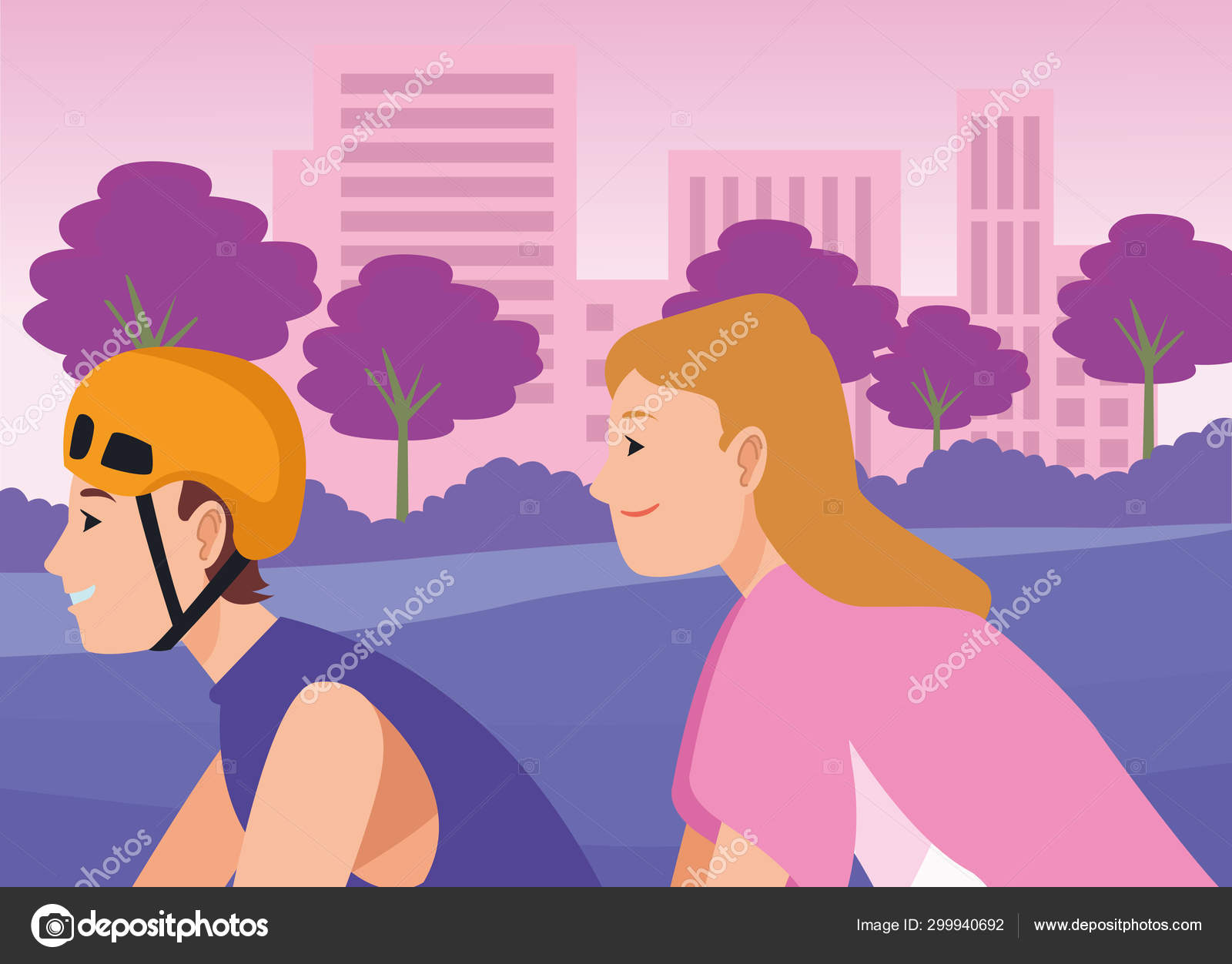 Young people riding bikes cartoon Stock Vector Image by ©jemastock ...