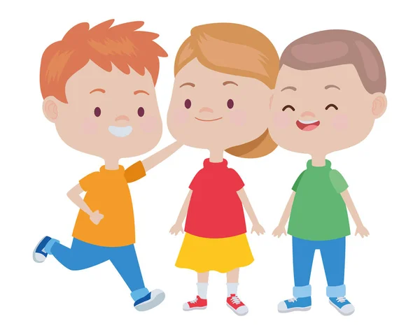 Happy cute kid boy and girl hug together — Stock Vector ...