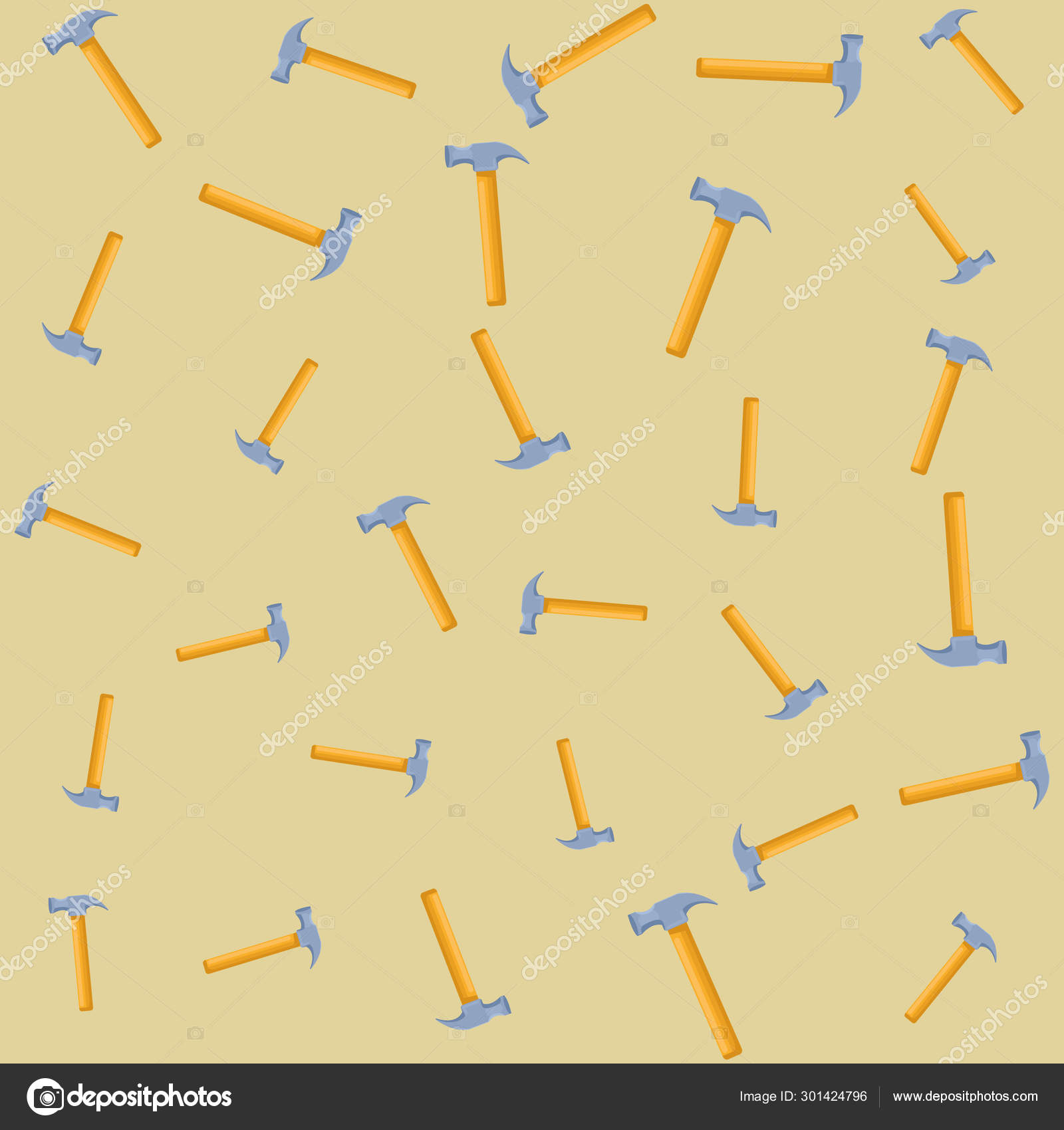 Martillo herramientas de construcción patrón de fondo Vector de stock ...