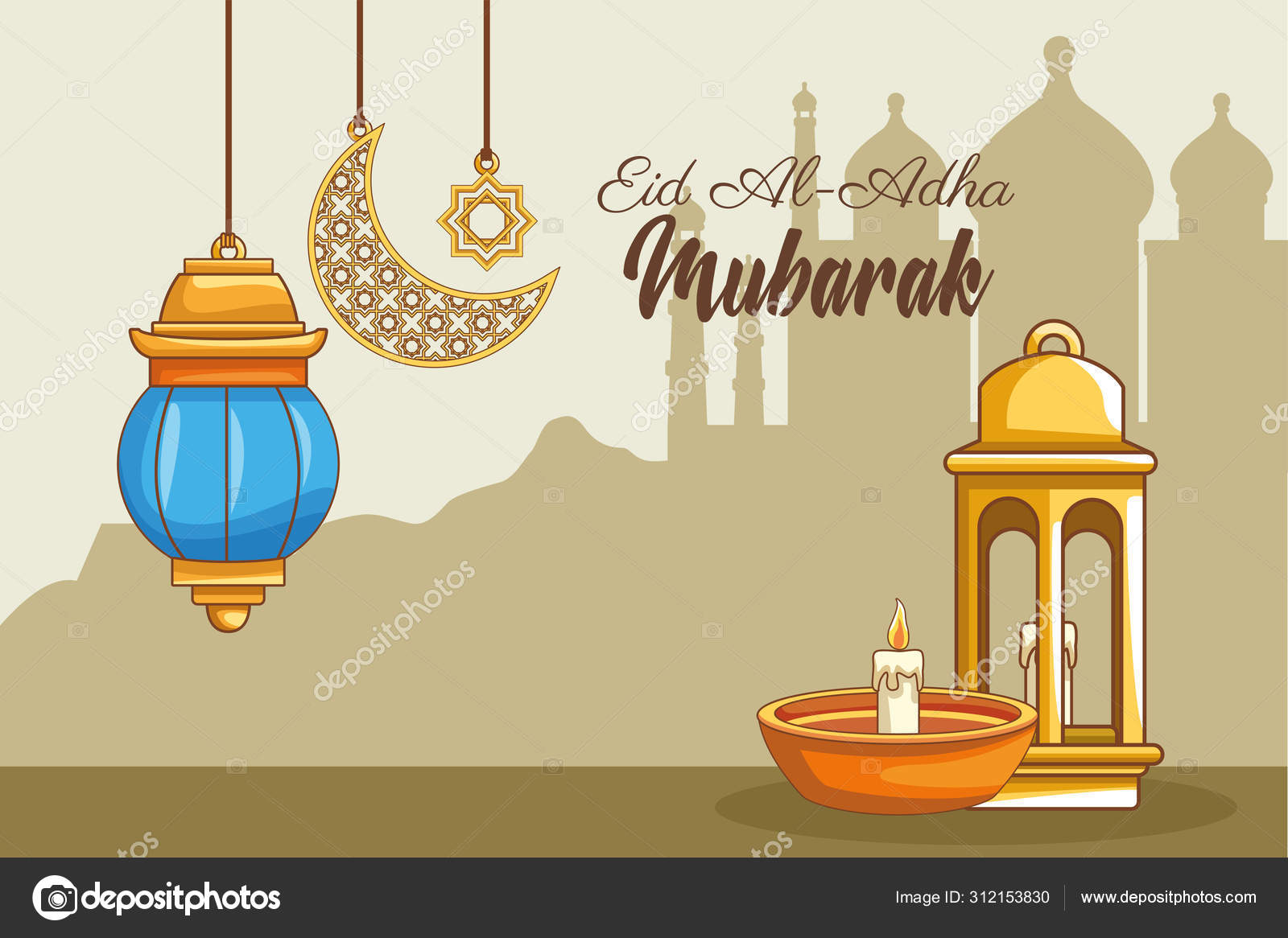 The Feast of Islamic Sacrifice Stock Vector by ©jemastock 312153830