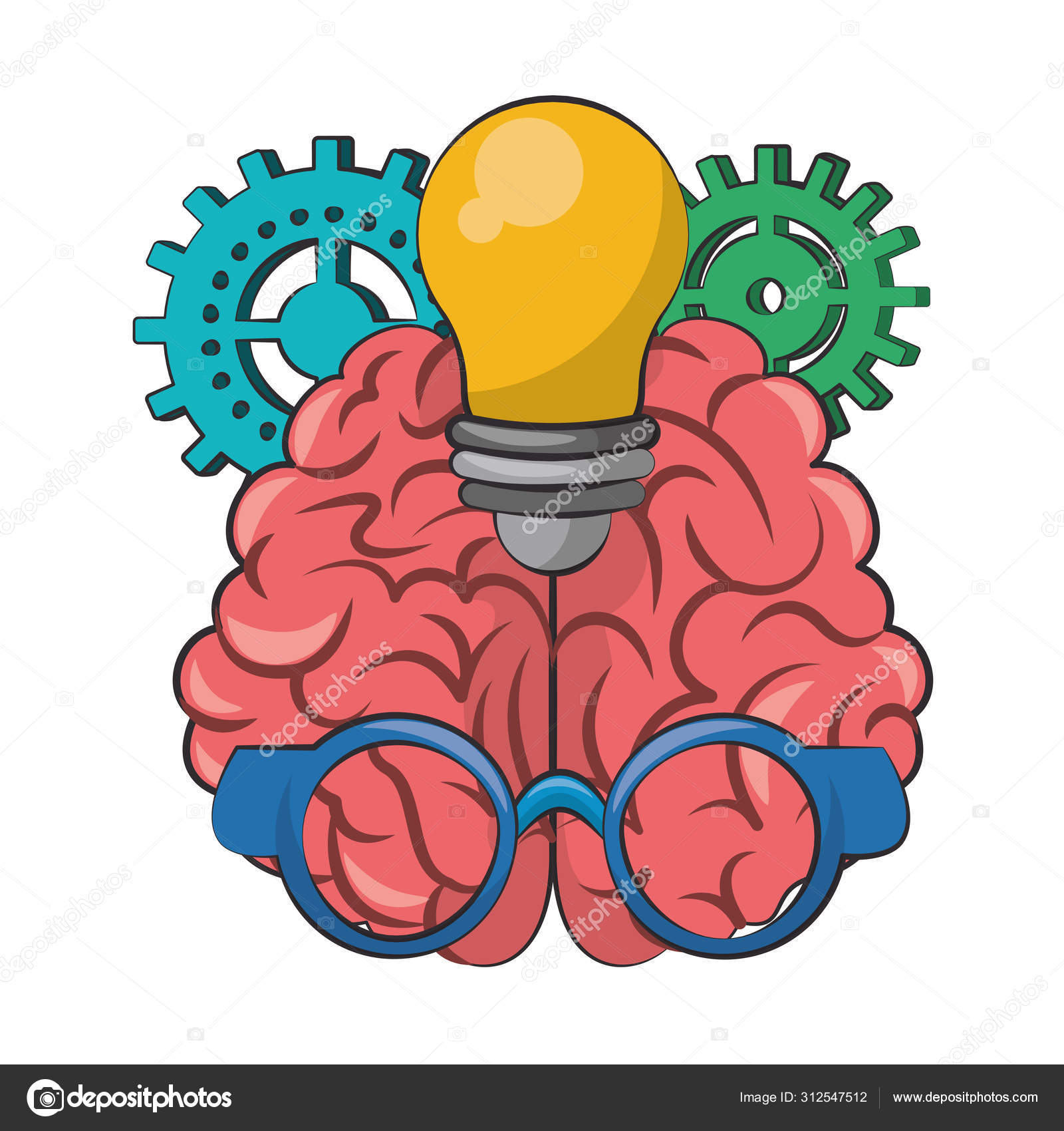 Human brain intelligence and creativity cartoons Stock Vector by ...