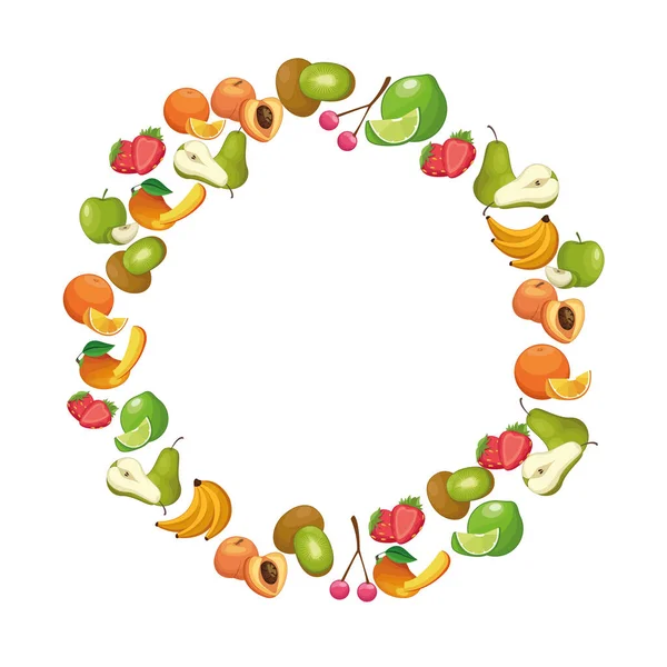 Frame template design with fruits Stock Vector Image by ©interactimages ...